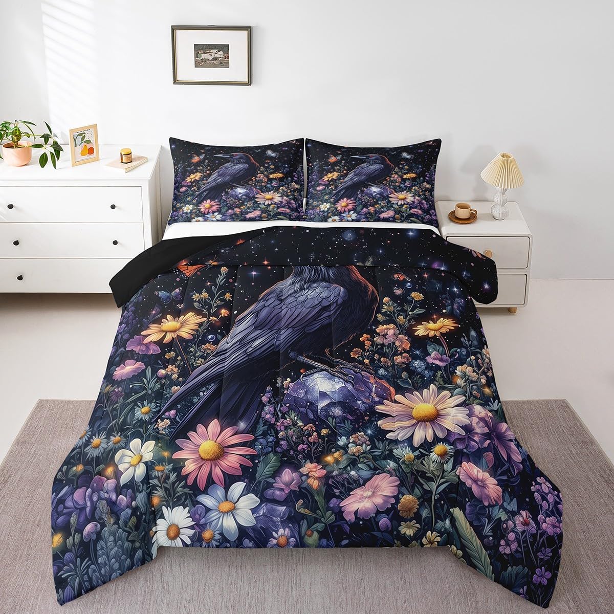 Raven Bedroom Set Viking Bedding Set Raven Odin | Viking Bed Set
