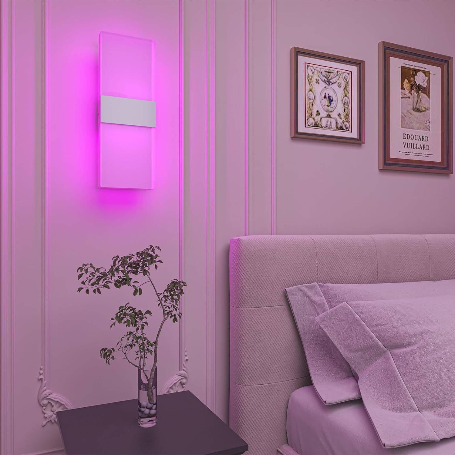 LED Wall Lights Plug in Wall Sconces Works with Alexa,Smart APP,Remote ...