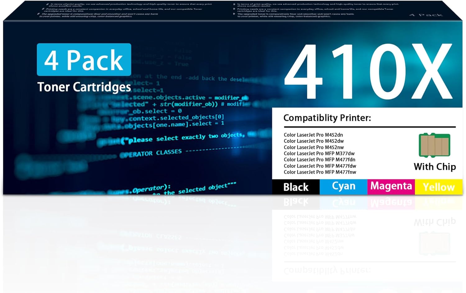 Amazon.com: 410A 410X Toner Cartridges 4 Pack | 410X Toner Cartridge ...