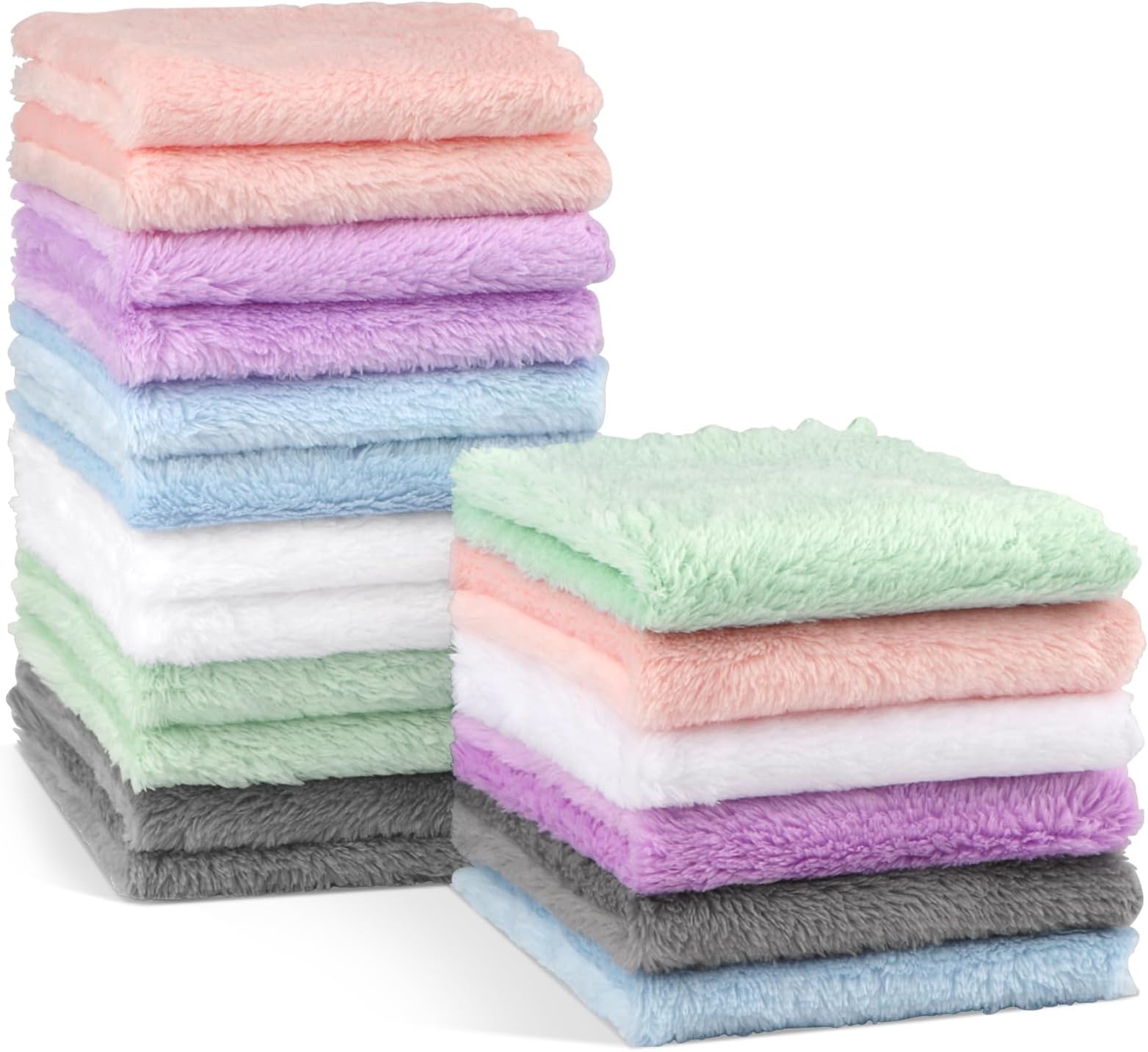 Amazon.com: Orighty Baby Washcloths 24-Pack Microfiber Coral Fleece ...