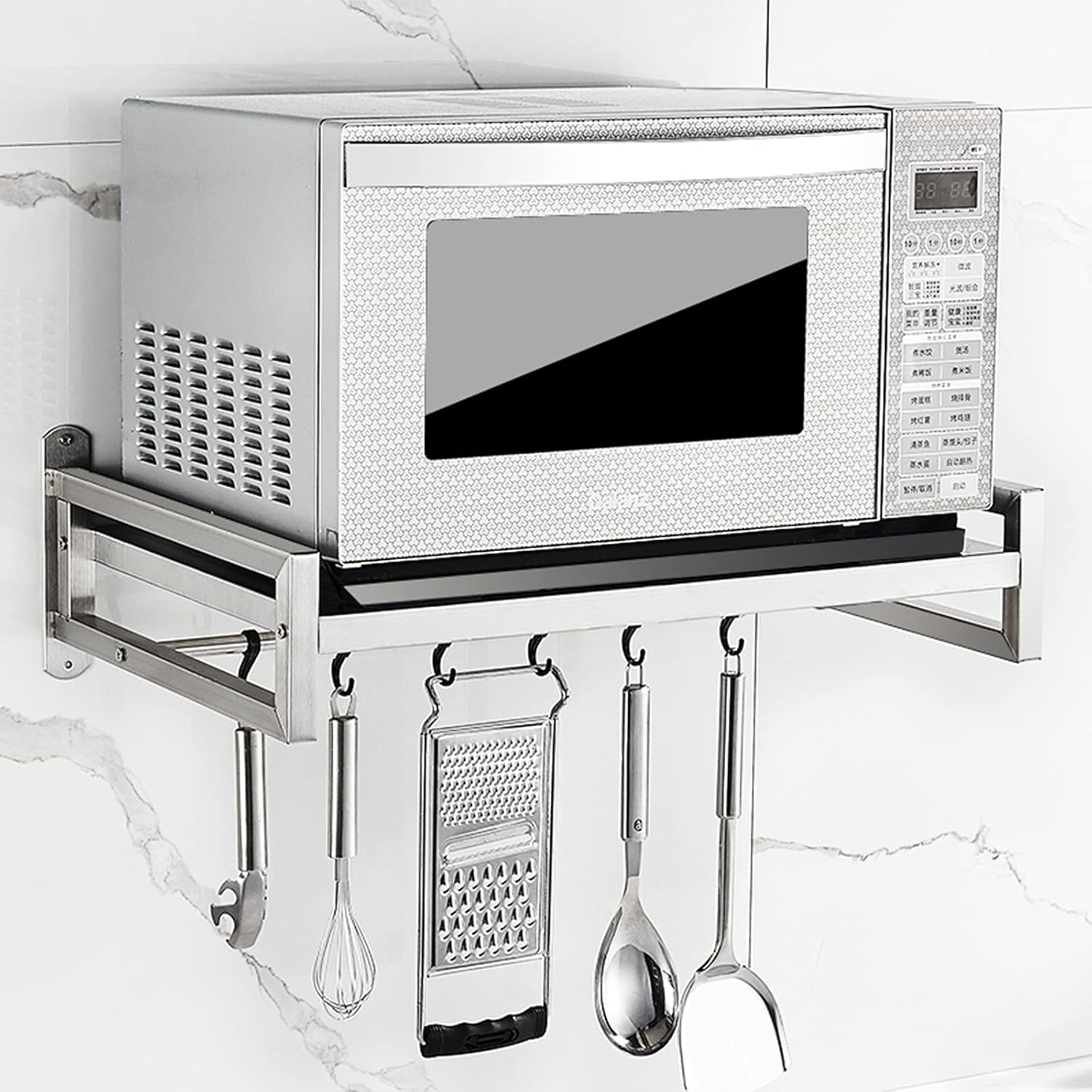 Amazon.com: Kitchen Organizer Shelves Wall Mounted Floating,Stainless ...