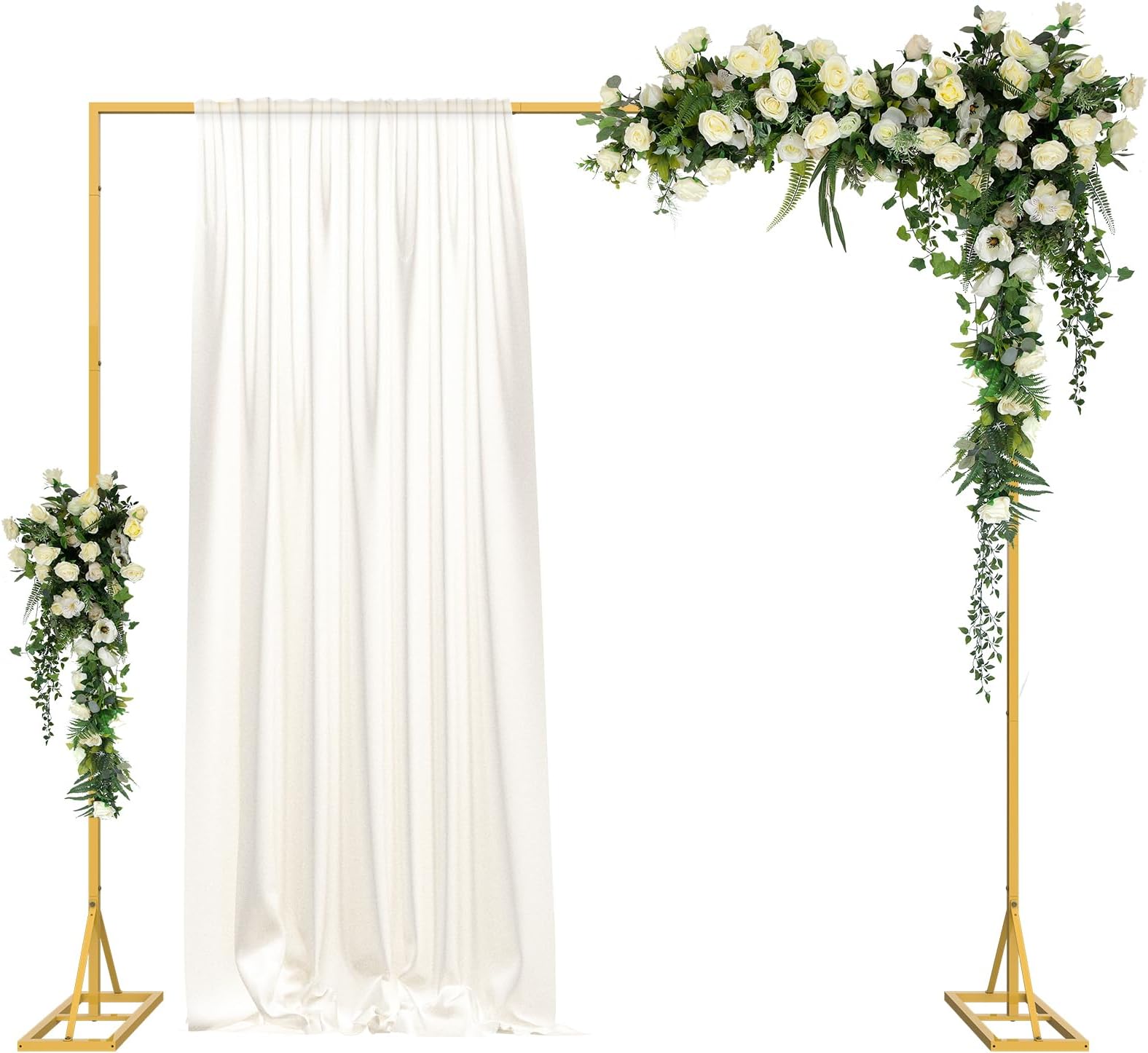 Amazon.com : LyeXD 3M Gold Wedding Arch Stand Easy Assembly Square ...