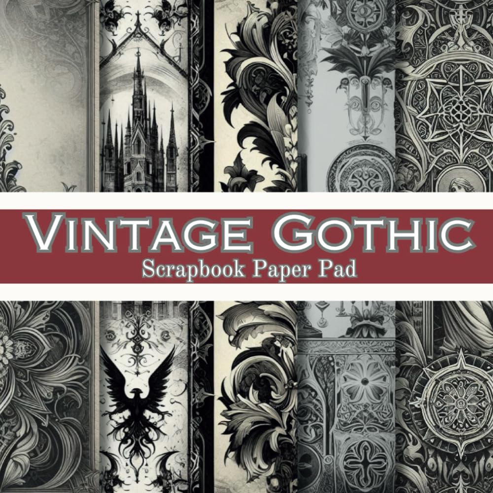 Amazon.com: Vintage Gothic Scrapbook Paper Pad: Papeterie, Cerise: Books