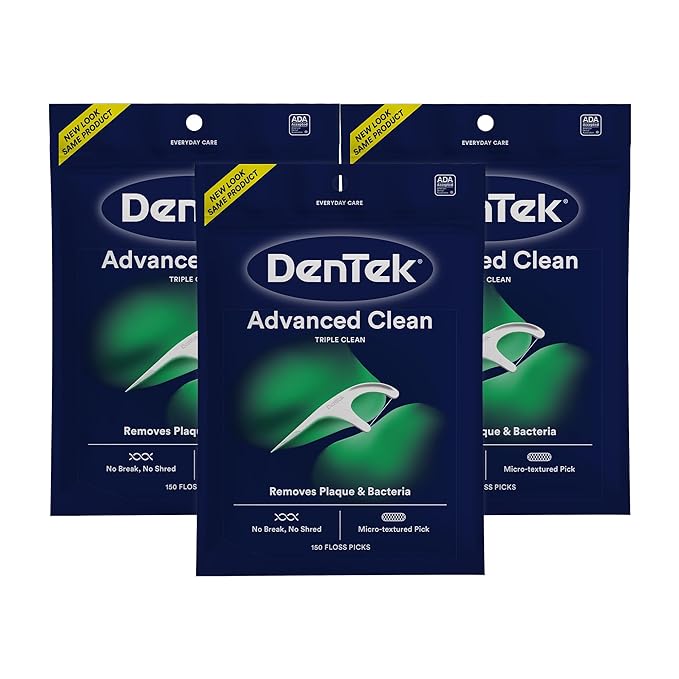 Amazon.com : DenTek Triple Clean Advanced Clean Floss Picks, No Break ...