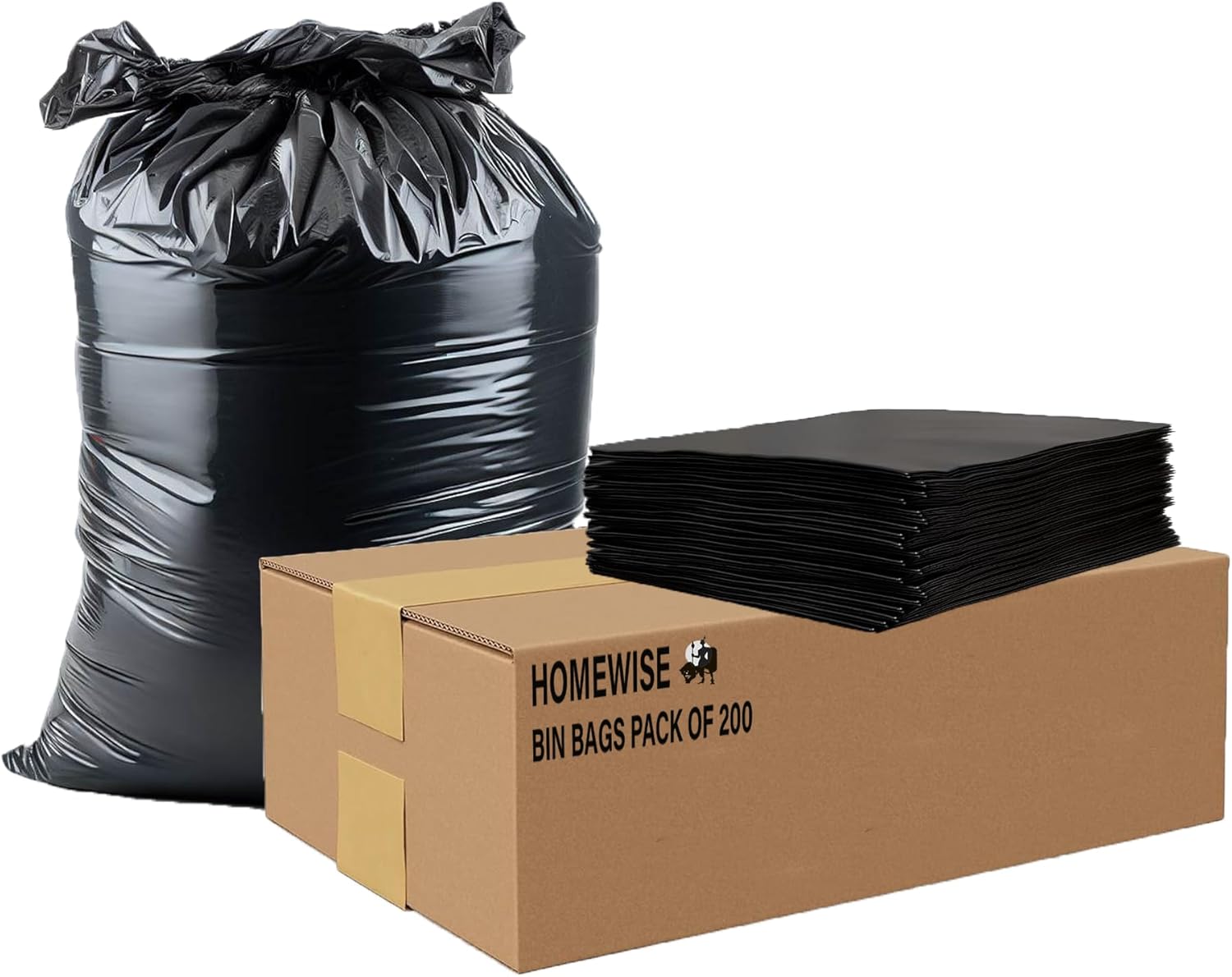 HOMEWISE 200 Heavy Duty Bin Bags | Bin Liners Heavy Duty Bin Bags 100L ...
