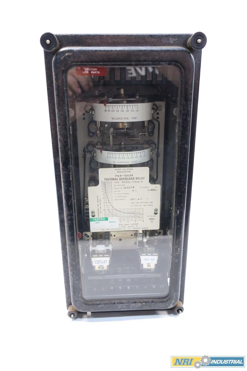 P B Golds Mn5a C51g 5 Thermal Overload 120v Ac 5a Amp Relay D529515