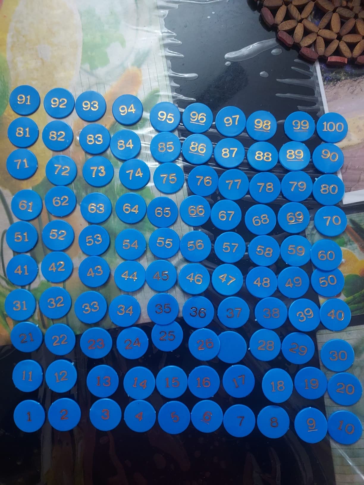 ZEONELY MART Plastic Numerical Token/Coins (1 To 100) Number Coins Blue ...