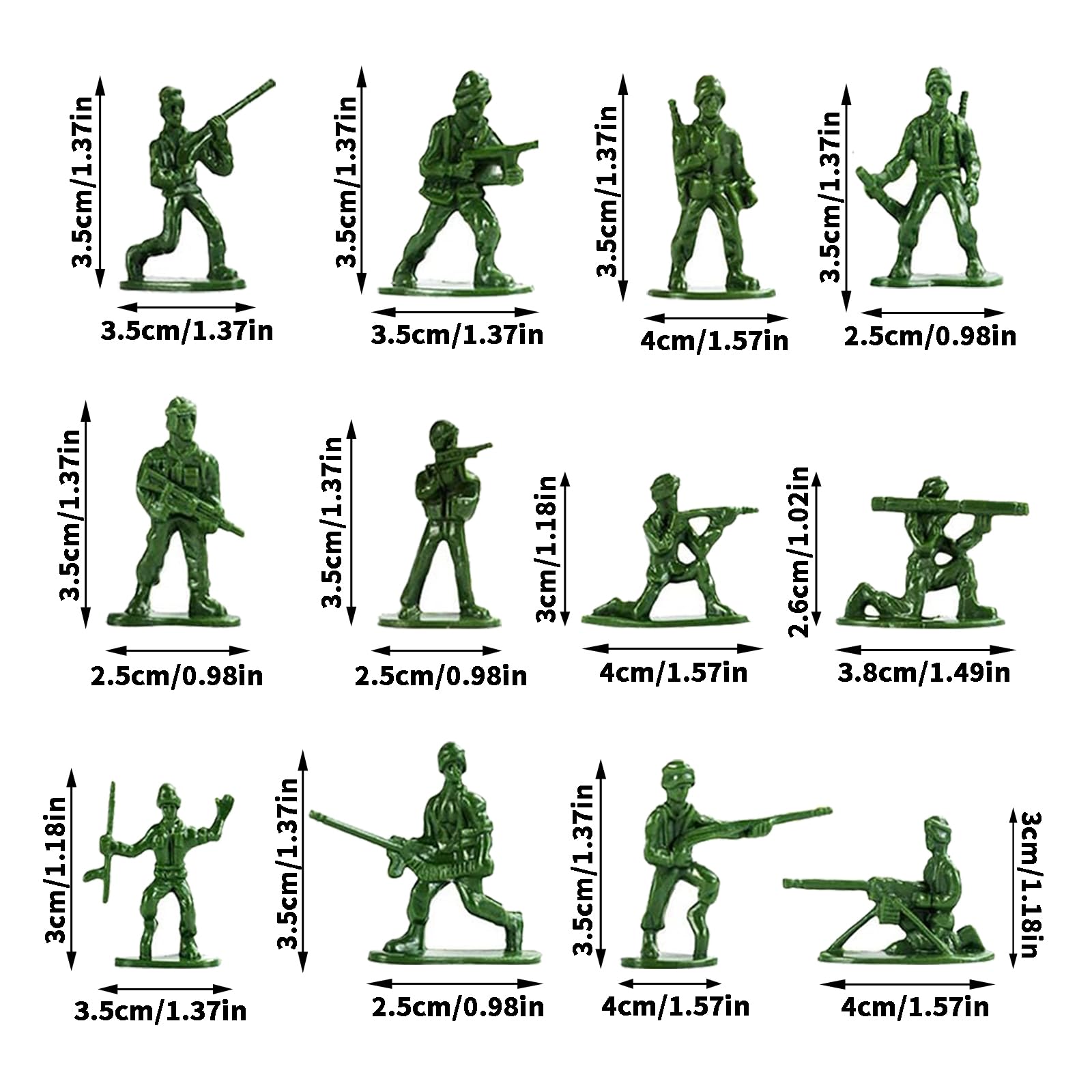 ZPSCXQ 200 Pcs Toy Soldiers, 12 Style Toy Soldiers Army Toys, Army Toys ...