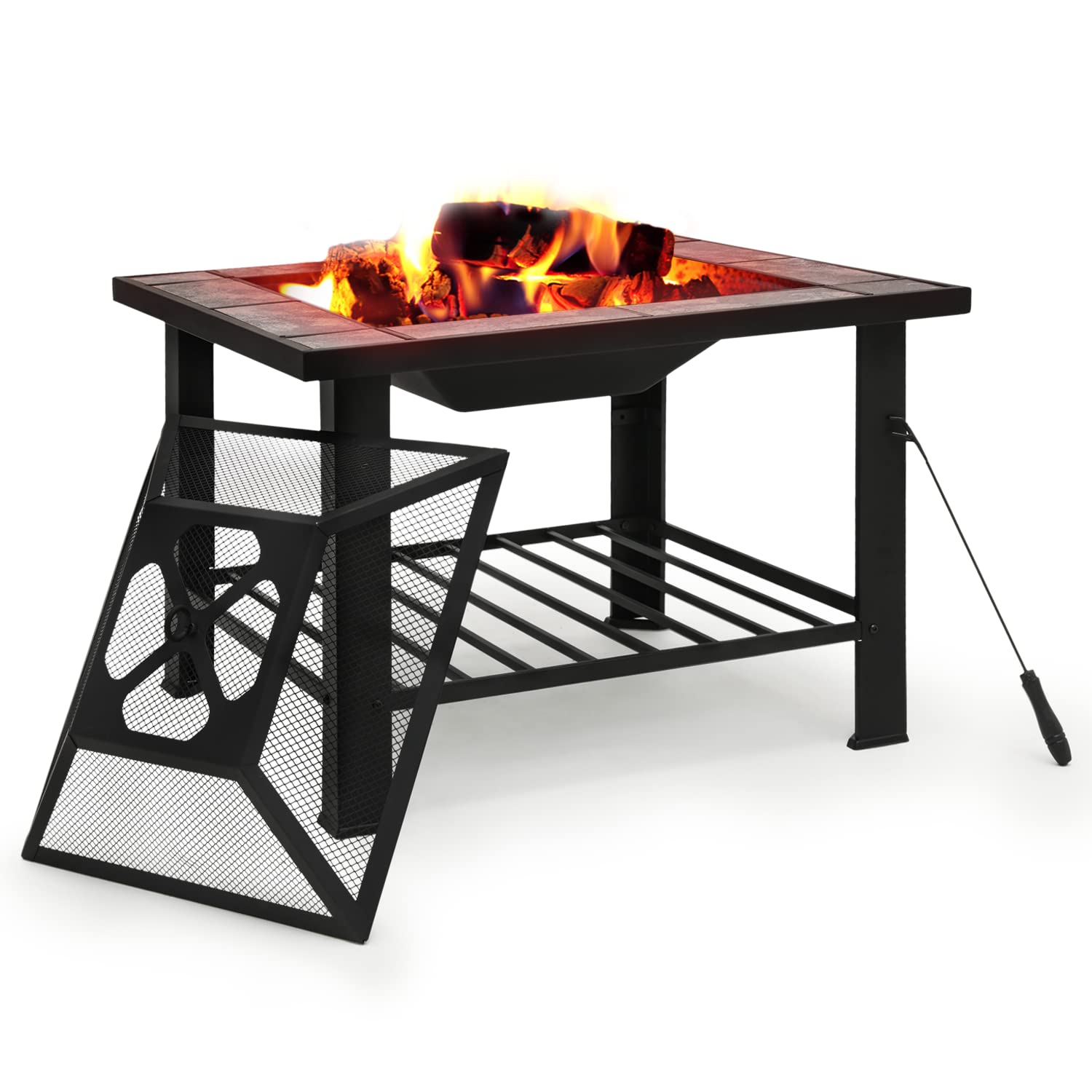 Amazon.com: Magshion Cook Fire Pit Table, 30-Inch Wood Burning Outdside ...