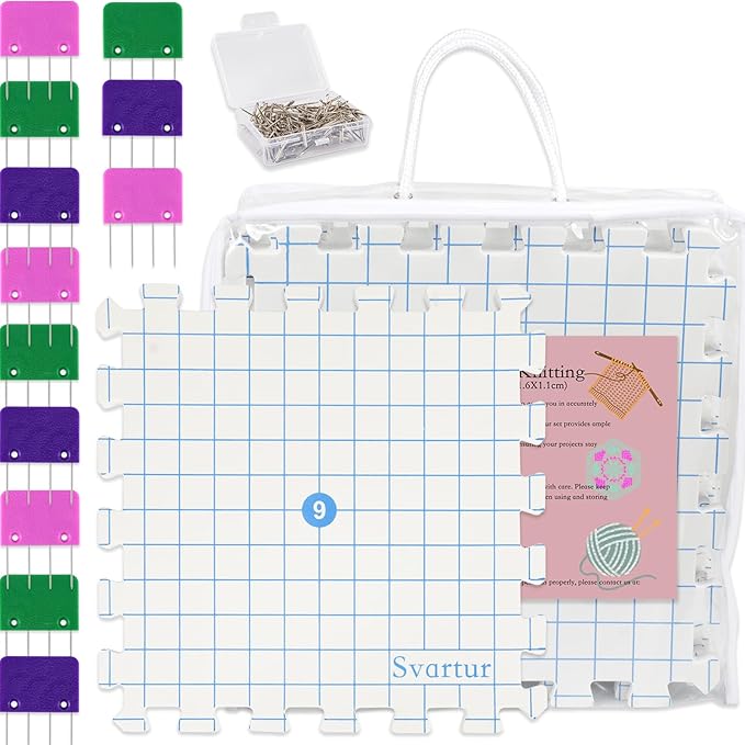 Amazon.com: Svartur Interlocking Blocking Mat for Knitting and Crochet ...
