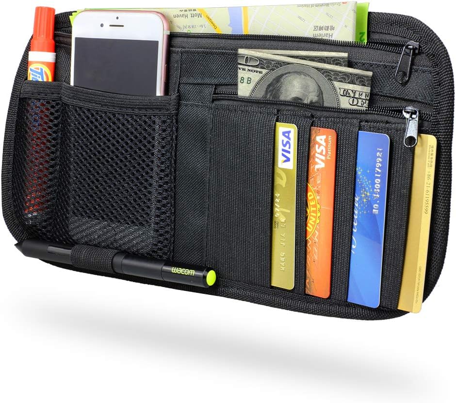 Amazon.com: 2 Packs Car Sun Visor Pocket Organizer, Personal Belonging ...