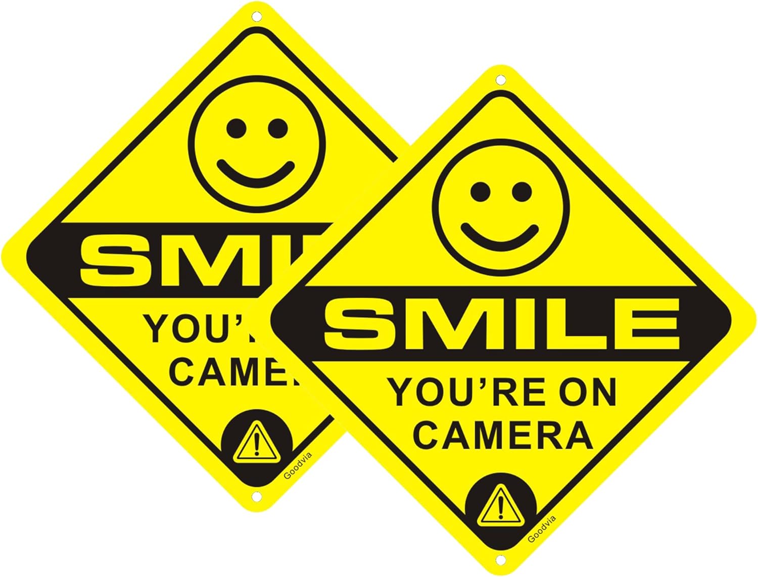 Goodvia Smile Your on Camera Sign Self-Adhesive Metal Reflective 5.9 x ...