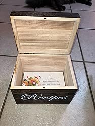 Amazon.com: BELO VALE Recipe Box,Wooden Recipe Organizer with 61Pcs ...