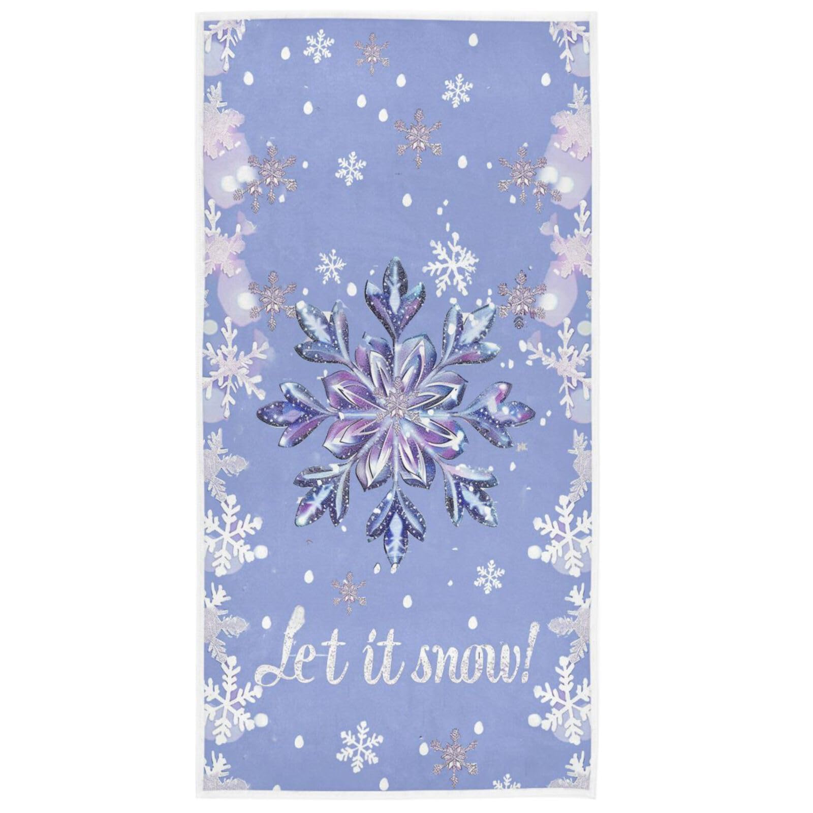 Amazon.com: Vdsrup Purple Snowflake Hand Towels Let It Snow Face Towel ...