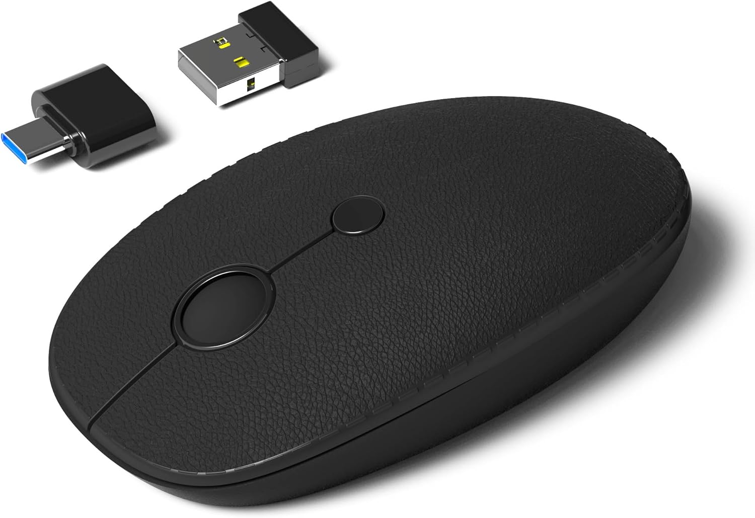 Amazon.com: XINSHIS Wireless Mouse for Laptop Computer PU Leather Mouse ...