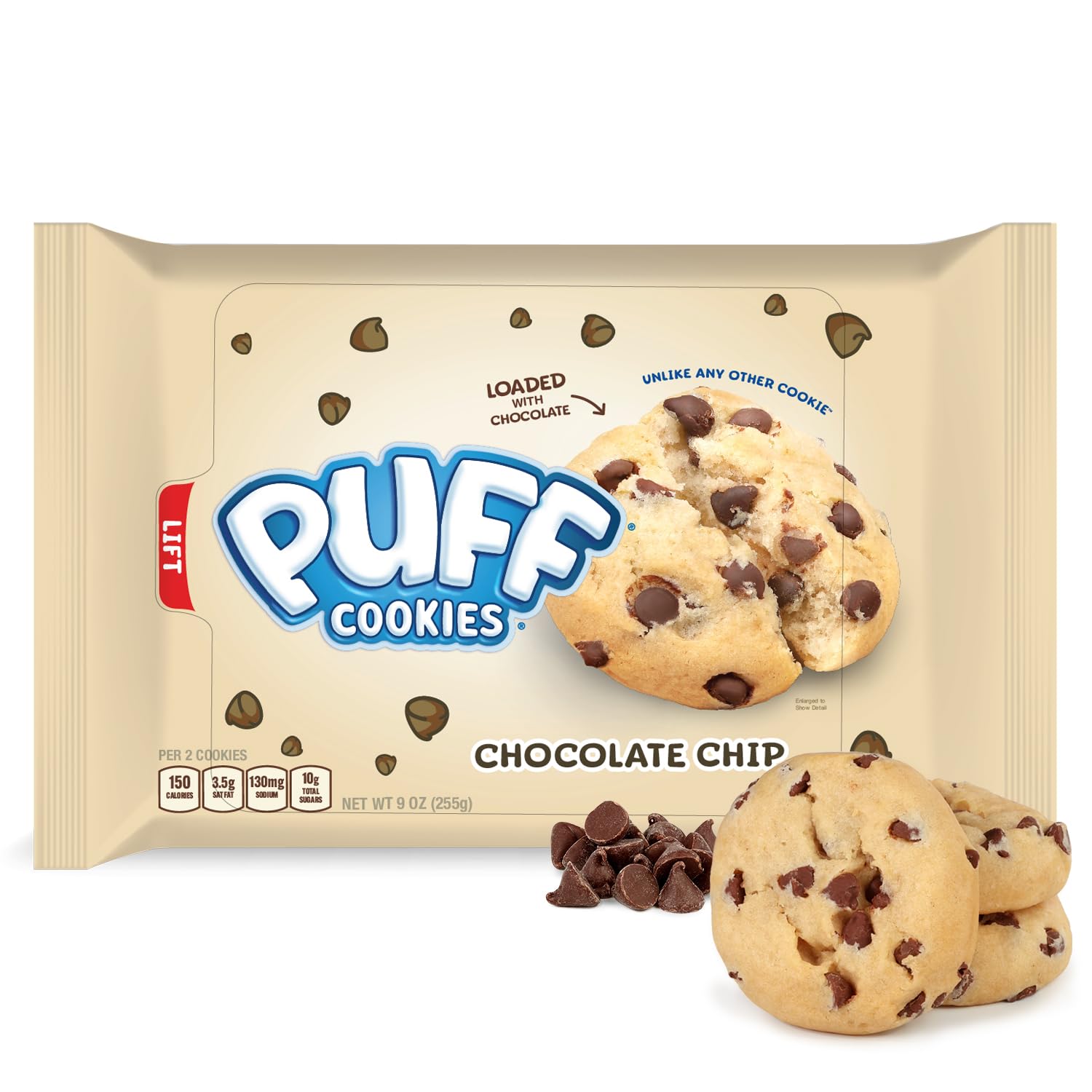 Amazon.com: Puff Chocolate Chip Cookies, Ready-To-Eat Soft Baked ...