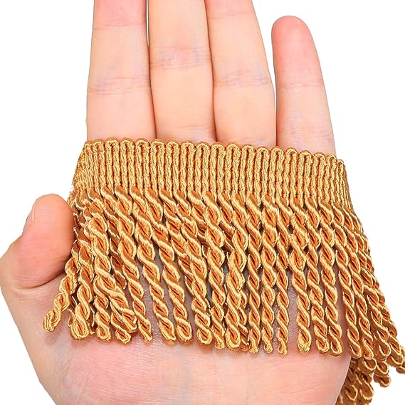 Amazon.com: HedongHexi Curtain Fringes Bullion Fringe Trim 5 Yard x 2.5 ...