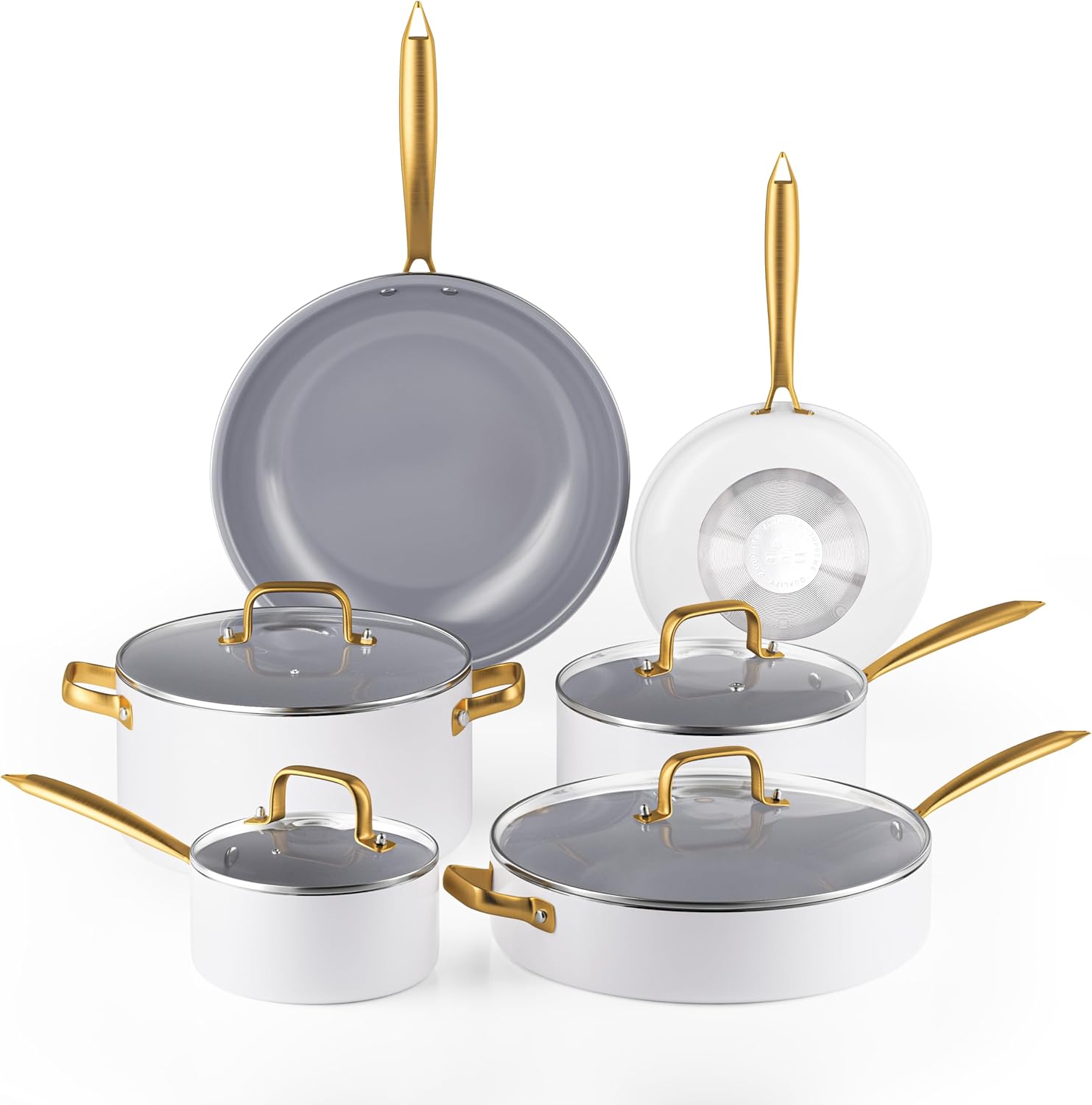 Amazon.com: Pots and Pans Set Nonstick - VONIKI Non Toxic Ceramic ...