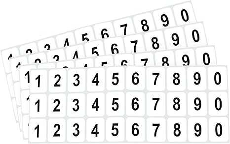 ChromaLabel 1 x 0.75 Inch Number Stickers, 300 Labels, 10 Sheets per ...