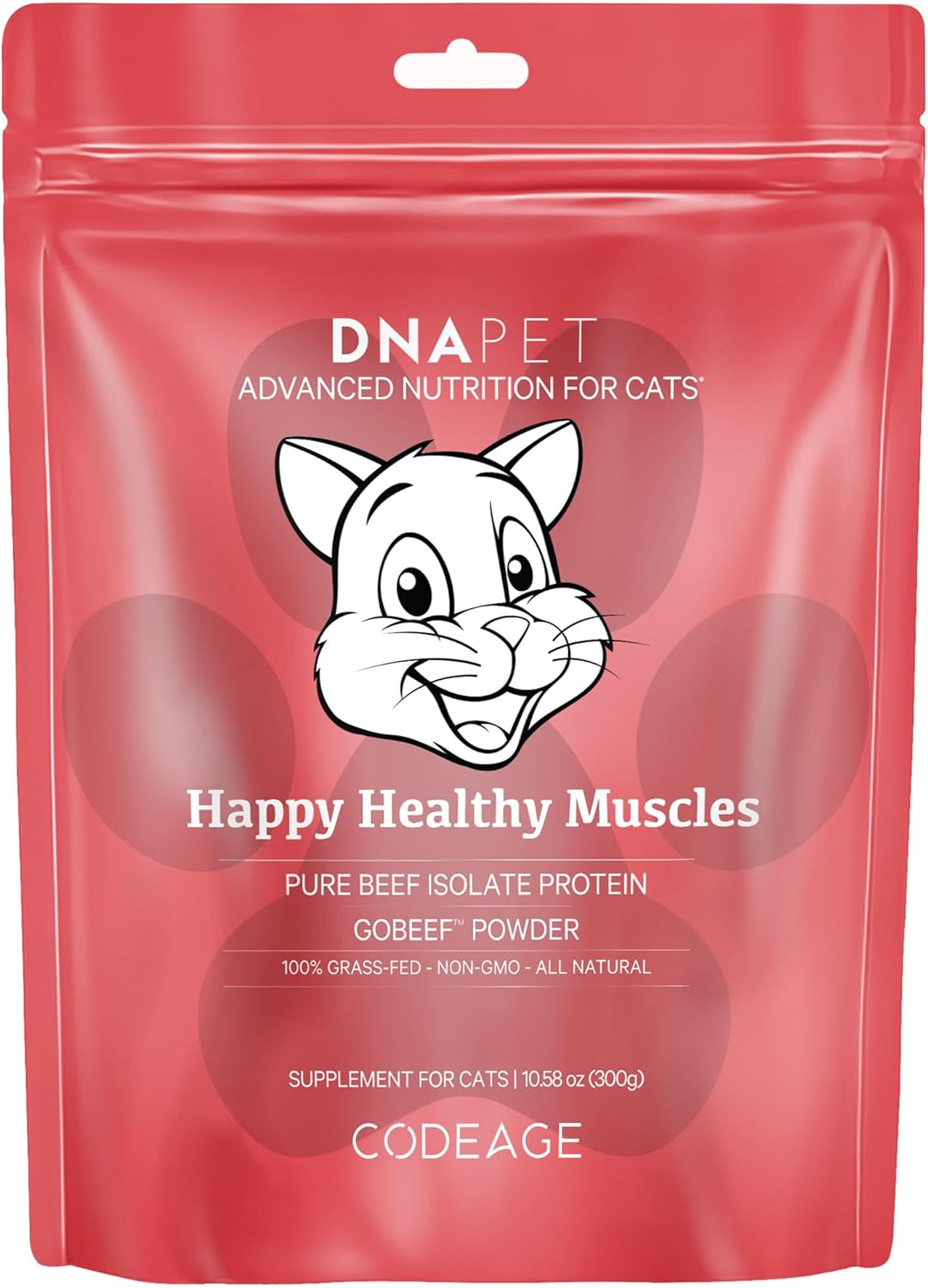 Amazon.com : DNA PET Happy Healthy Muscles Supplement for Cats - Grass-Fed Beef Protein Powder ...