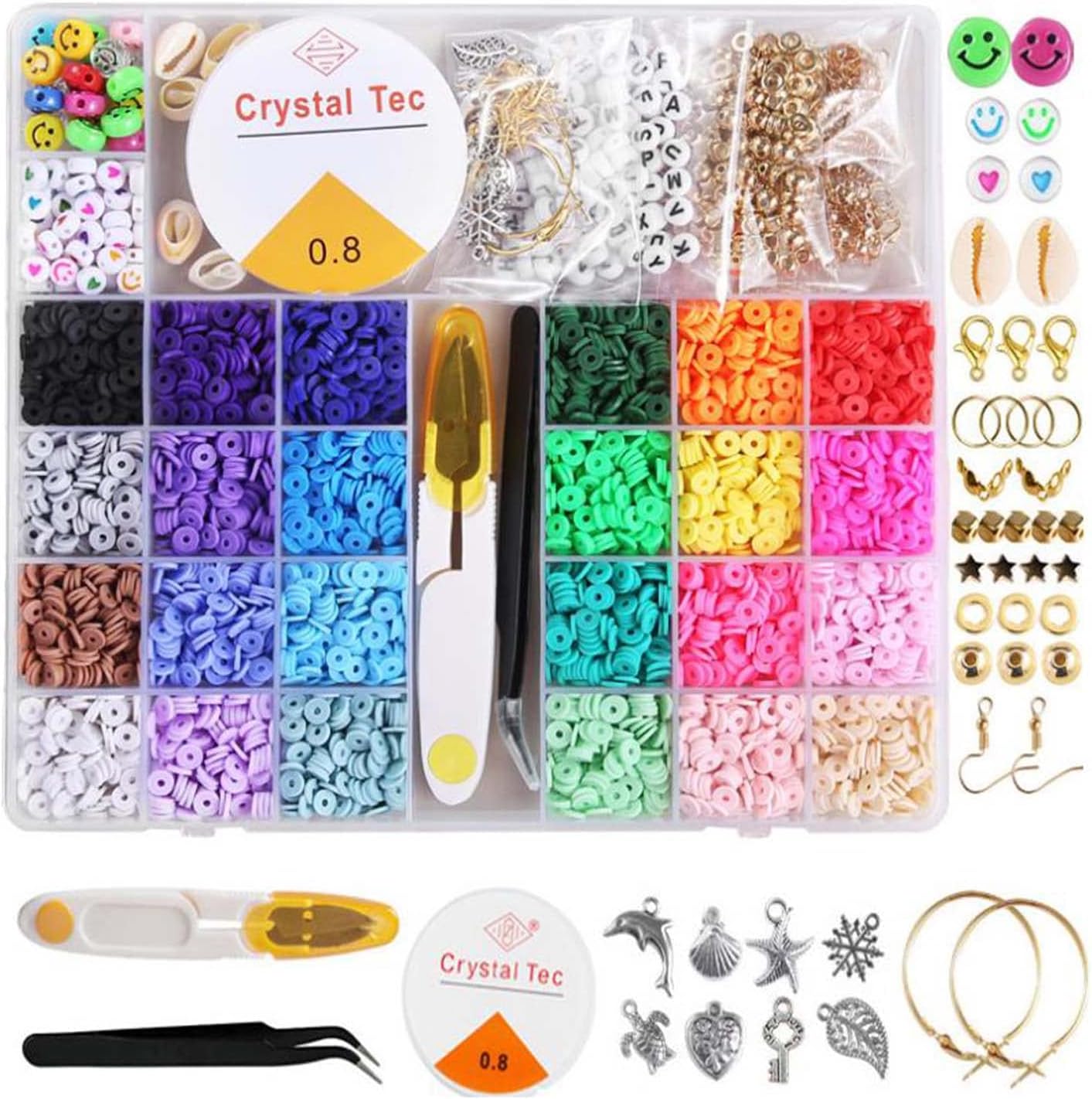 Clay Beads Bracelet Making Kits for Girls,4840 PCS Jewelry Making Kit ...