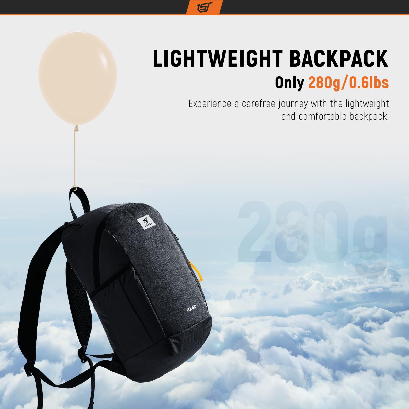 SKYSPER Small Backpack 20L Hiking Backpack Lightweight Travel Daypack ...