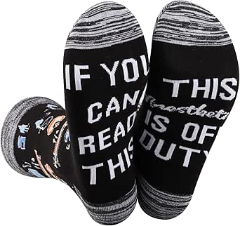 Amazon.com: LEVLO 1 Pair This Anaesthetist Is Off Duty Crew Socks ...