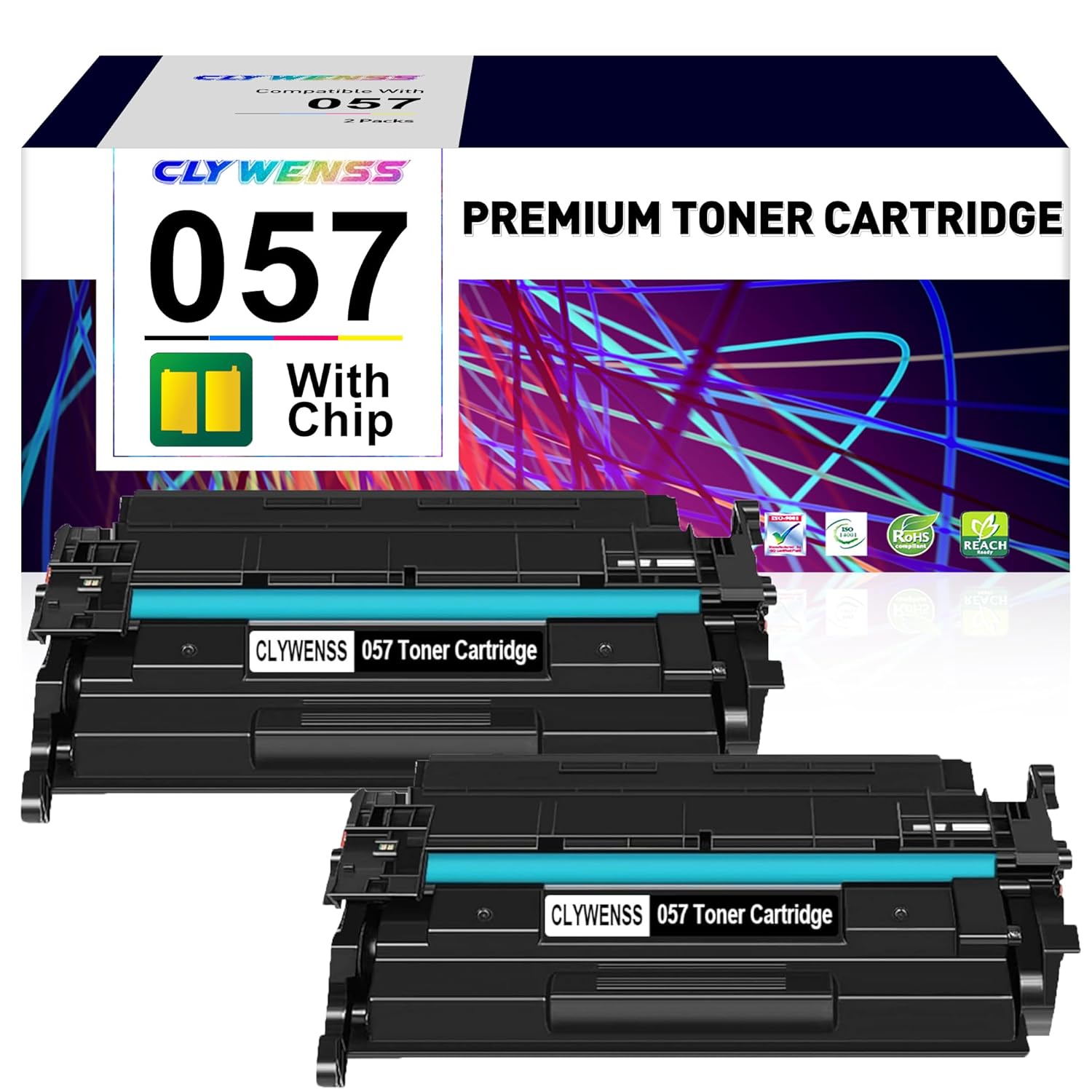 CLYWENSS Compatible 057 Black Toner Cartridge Replacement for Canon 057 ...