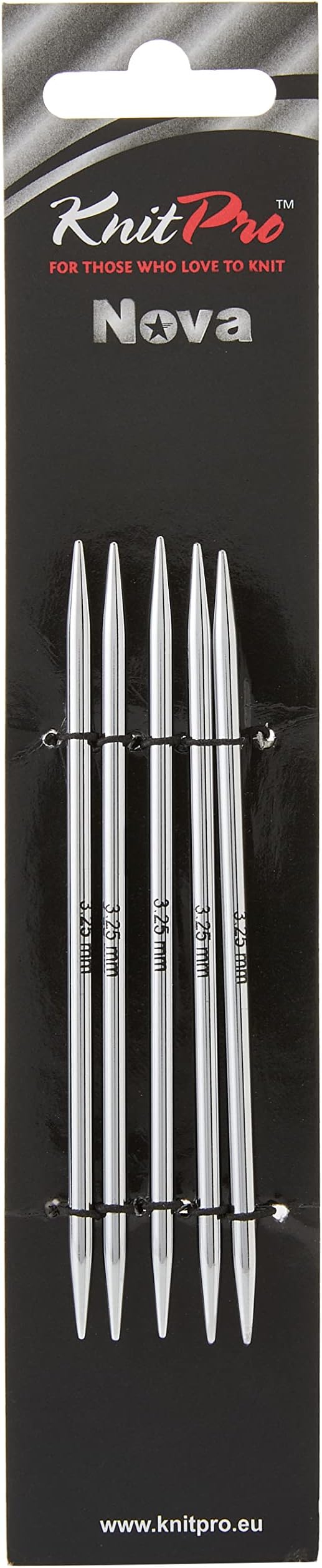 KnitPro Nova Metal double-pointed needles 10cm 3.25mm - 3pcs : Amazon ...