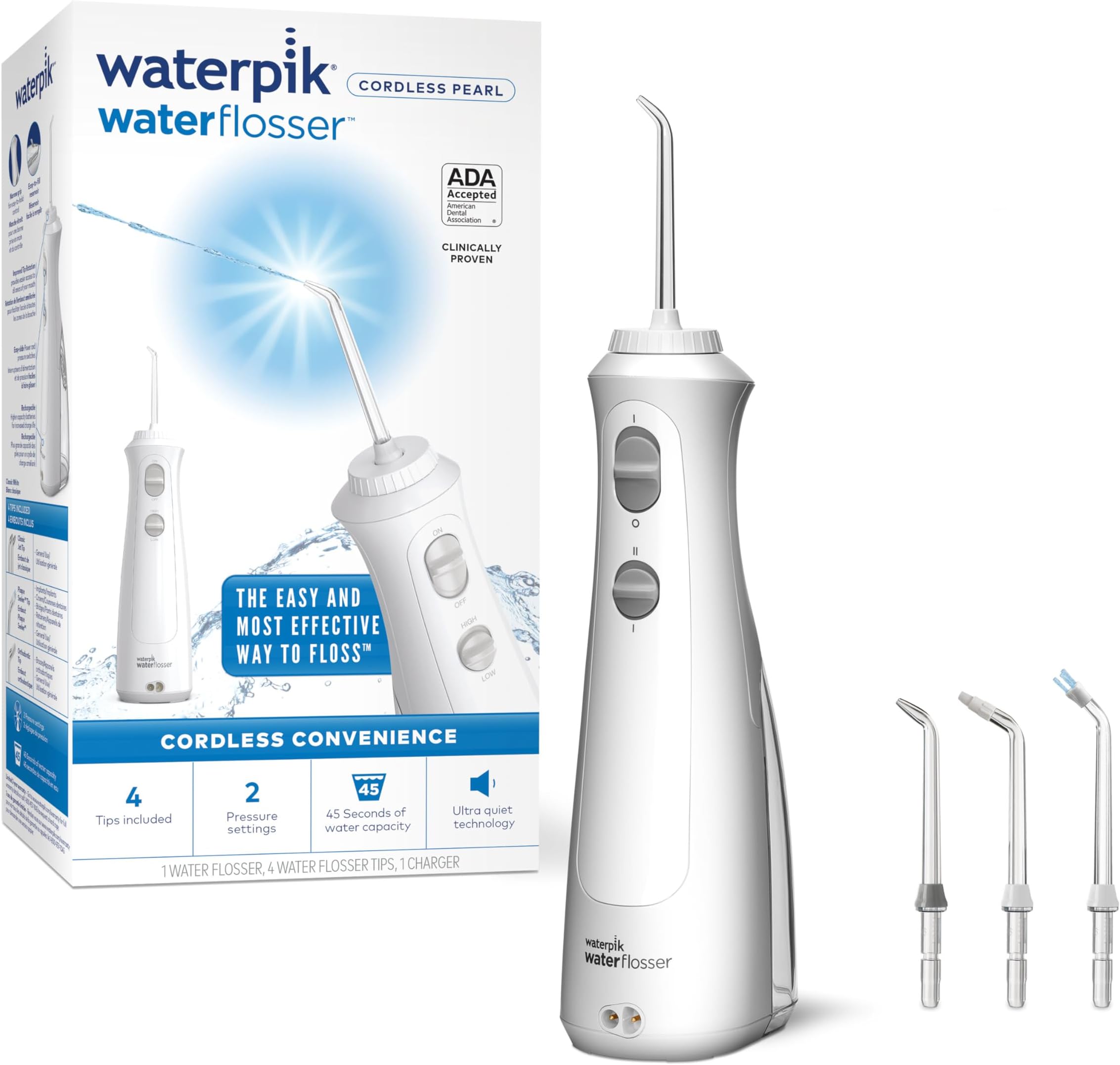 Amazon.com: Waterpik Cordless Pearl Rechargeable Portable Water Flosser ...
