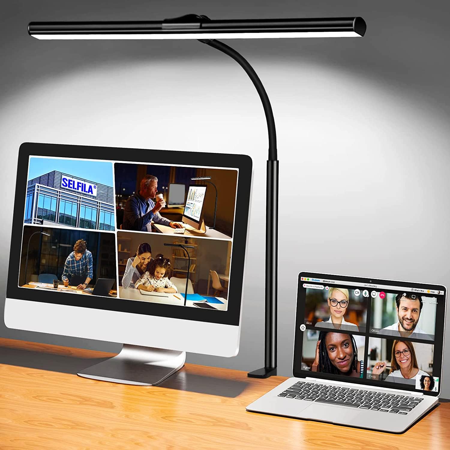 ZASTION selfila LED Desk Lamp with Clamp - Architect Desk Lamp Swing ...