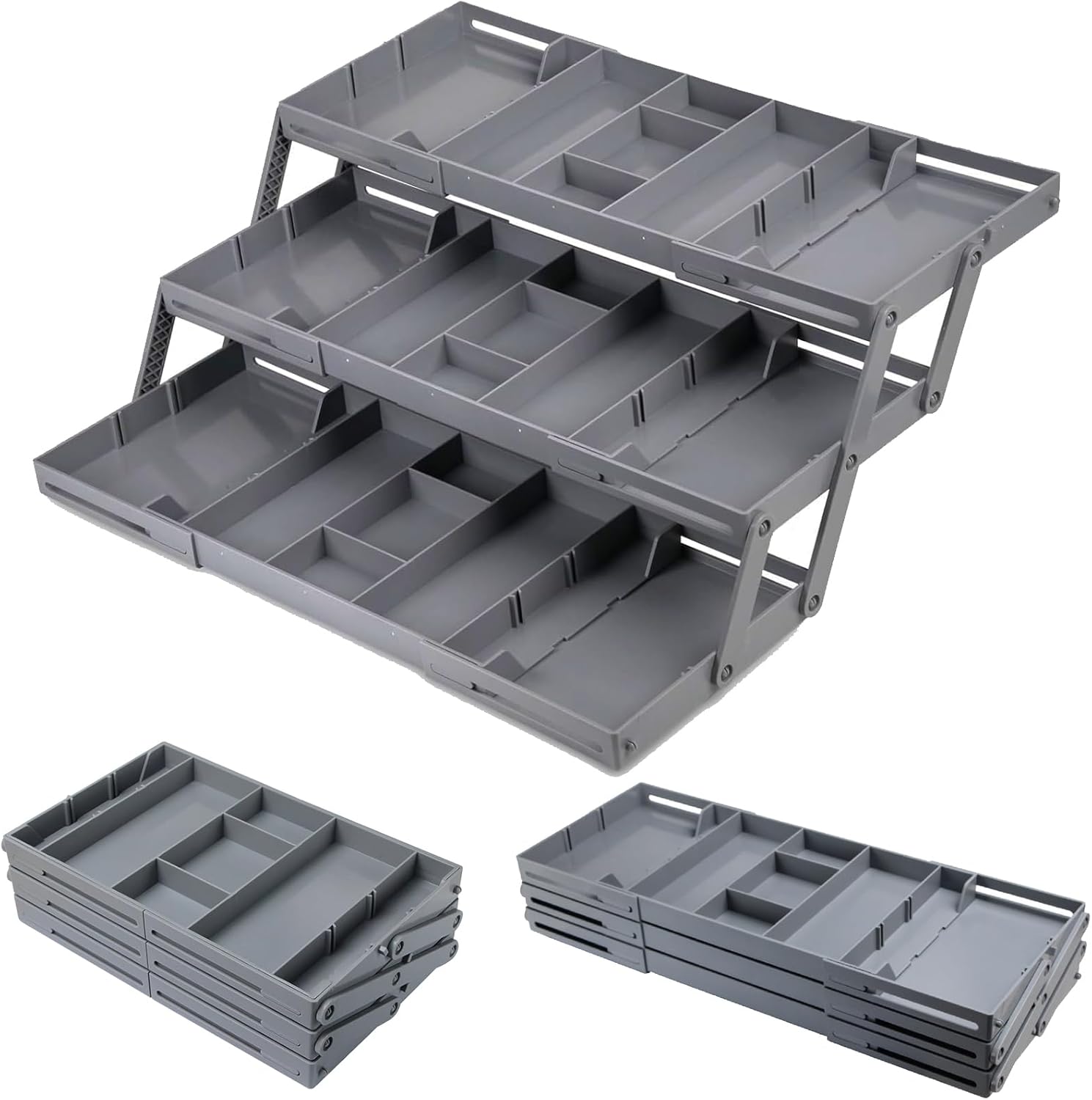 Amazon.com: Quincry 2/3 Tier Smart Collapsible Drawer Organizer,Multi ...
