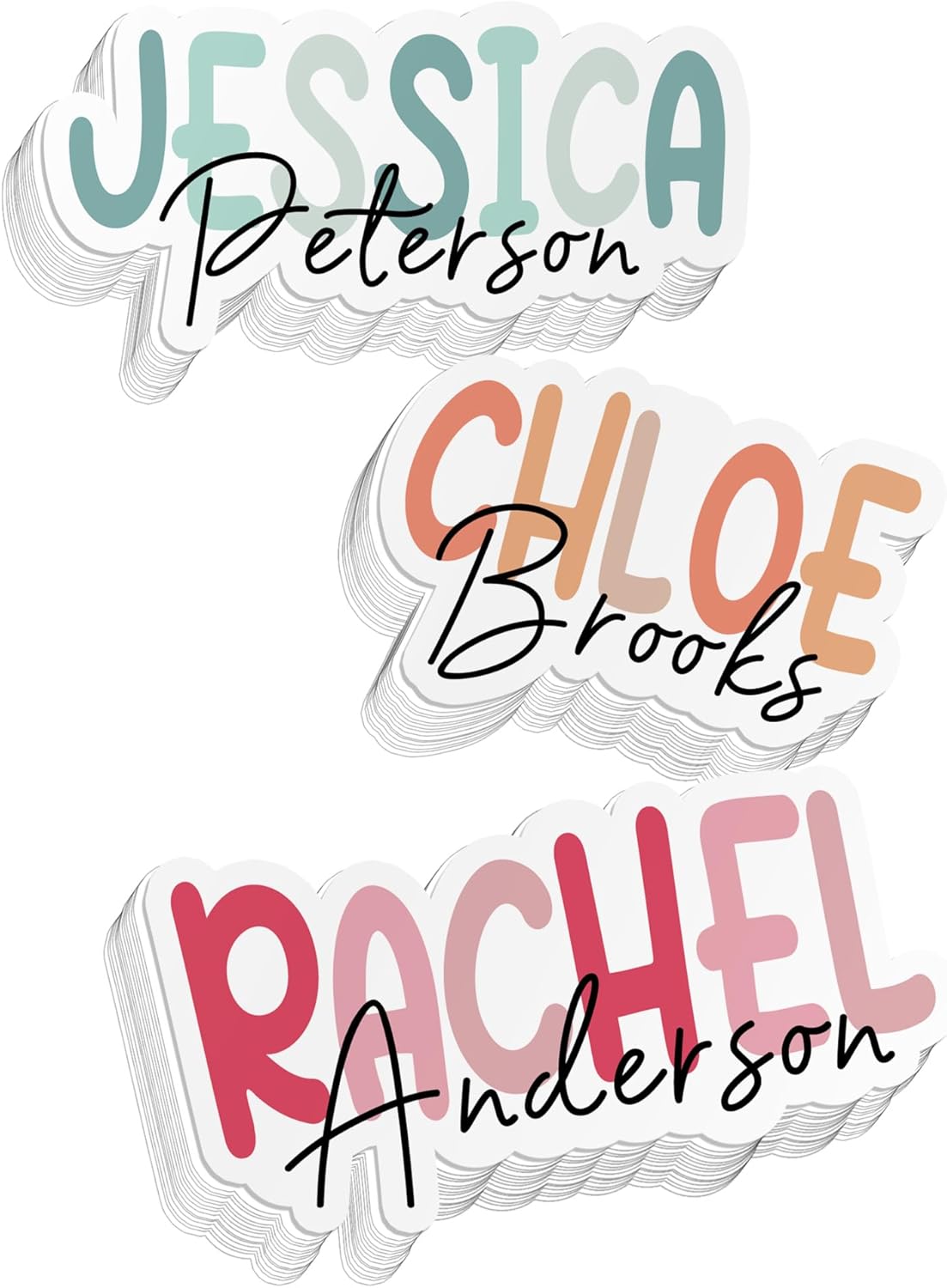 Amazon.com: Personalized name sticker Custom name sticker Colorful name ...