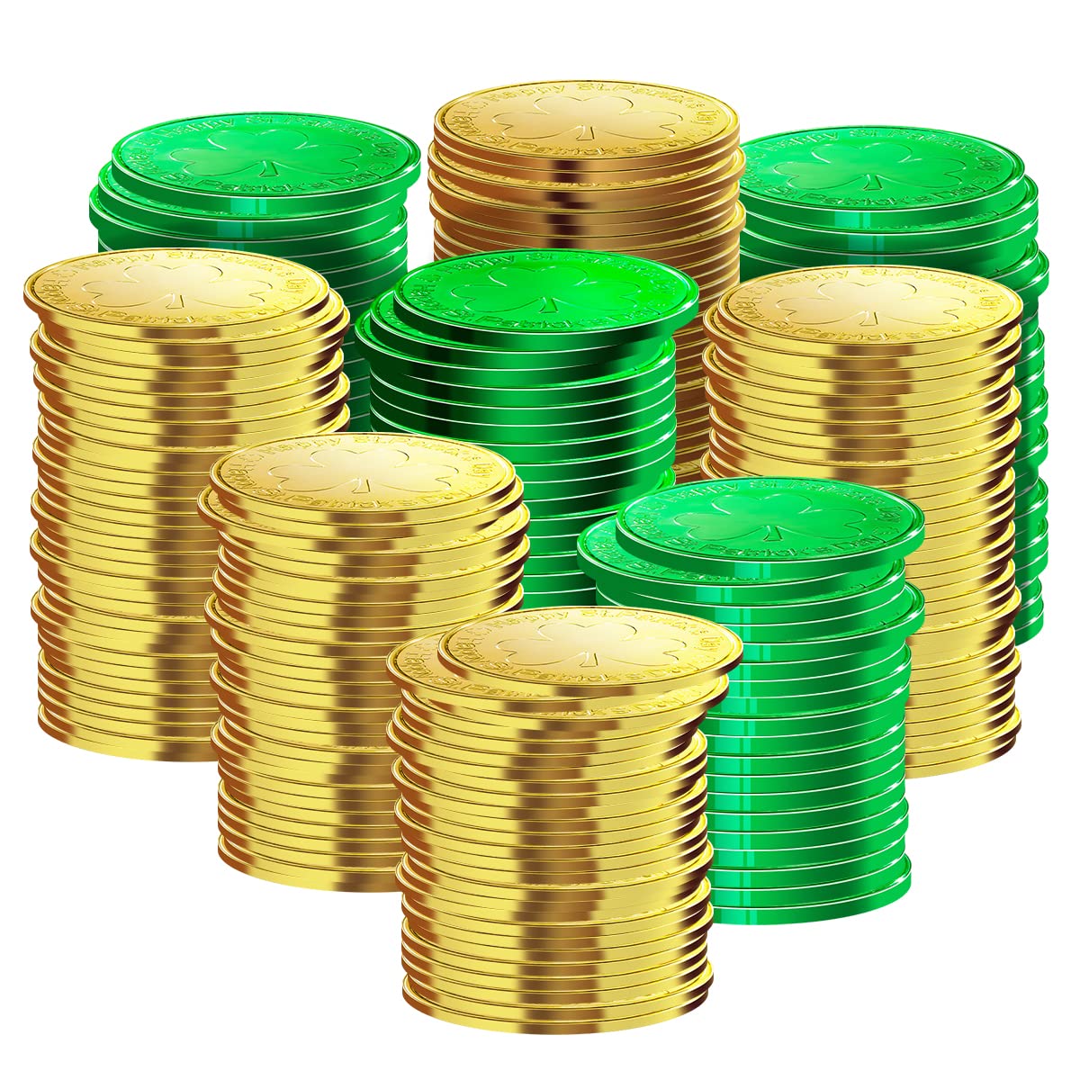 Amazon.com: COMONS 260 Pcs St Patricks Day Plastic Coins, Gold and ...