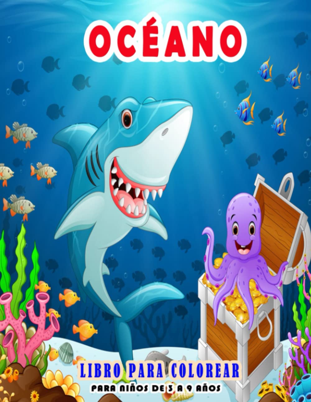 Buy Océano Libro Para colorear para niños de 3 a 9 años: Vida marina ...