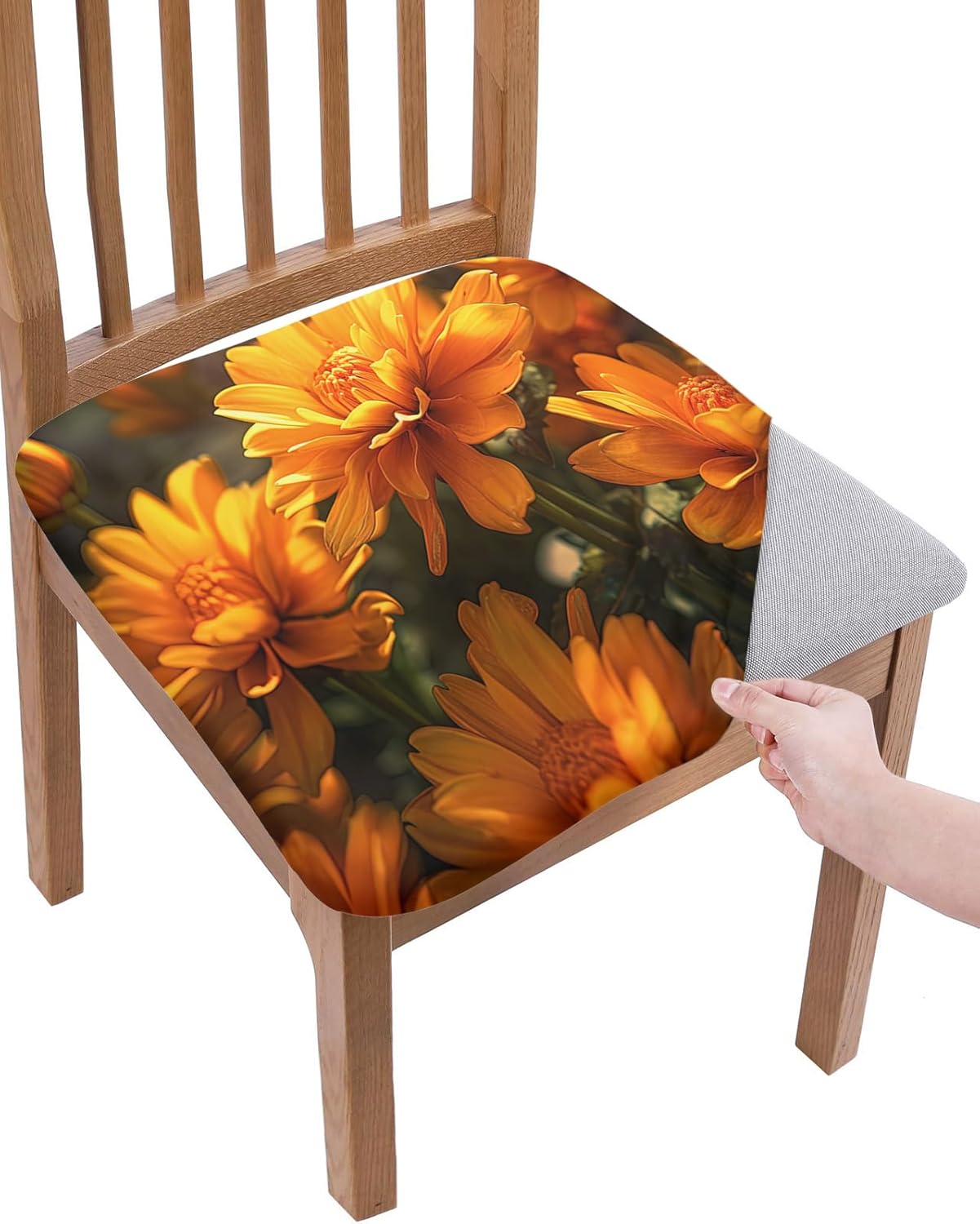 Amazon.com: Scominoc Yellow Flower Seat Covers for Dining Room Chairs ...