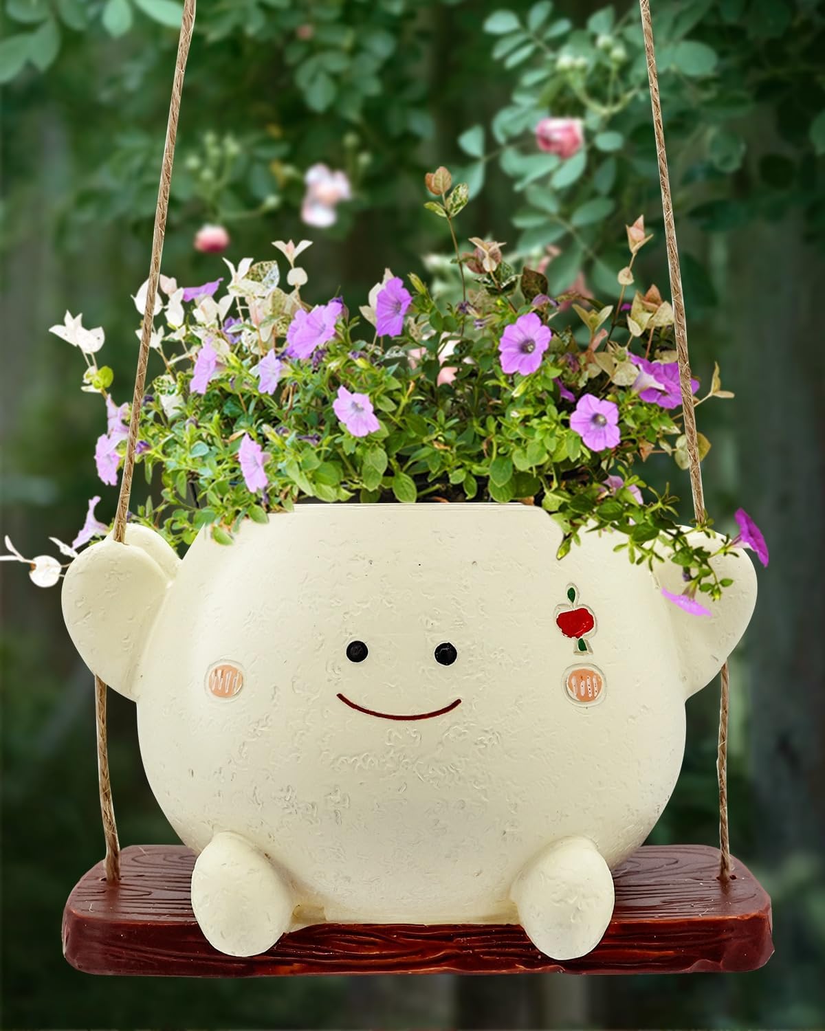 Amazon.com: PUMHUBO Swing Face Planter Pots, Hanging Resin Flower ...
