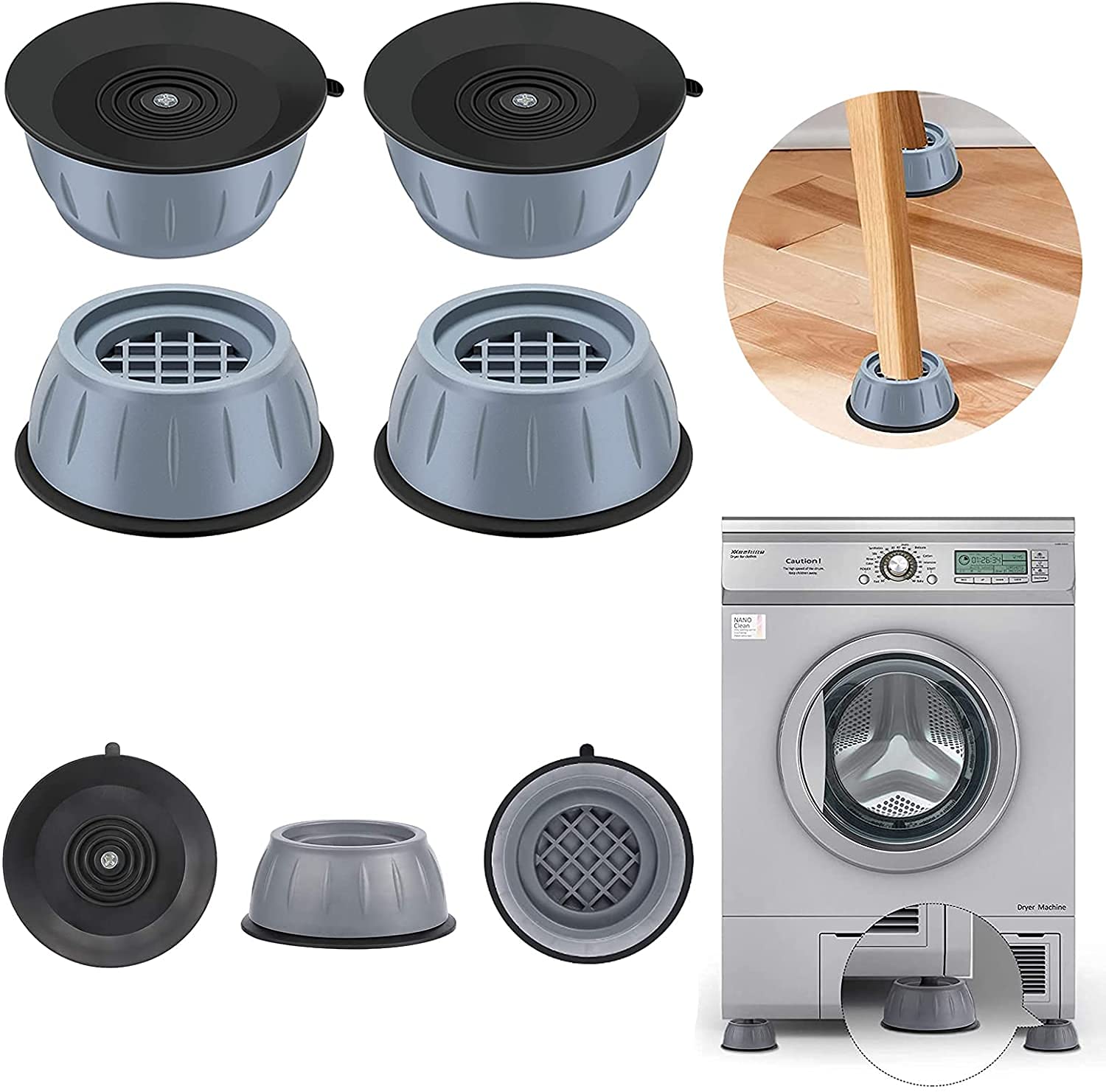 4Pcs Washing Machine Stabilizer, Shock and Noise Cancelling Washing ...