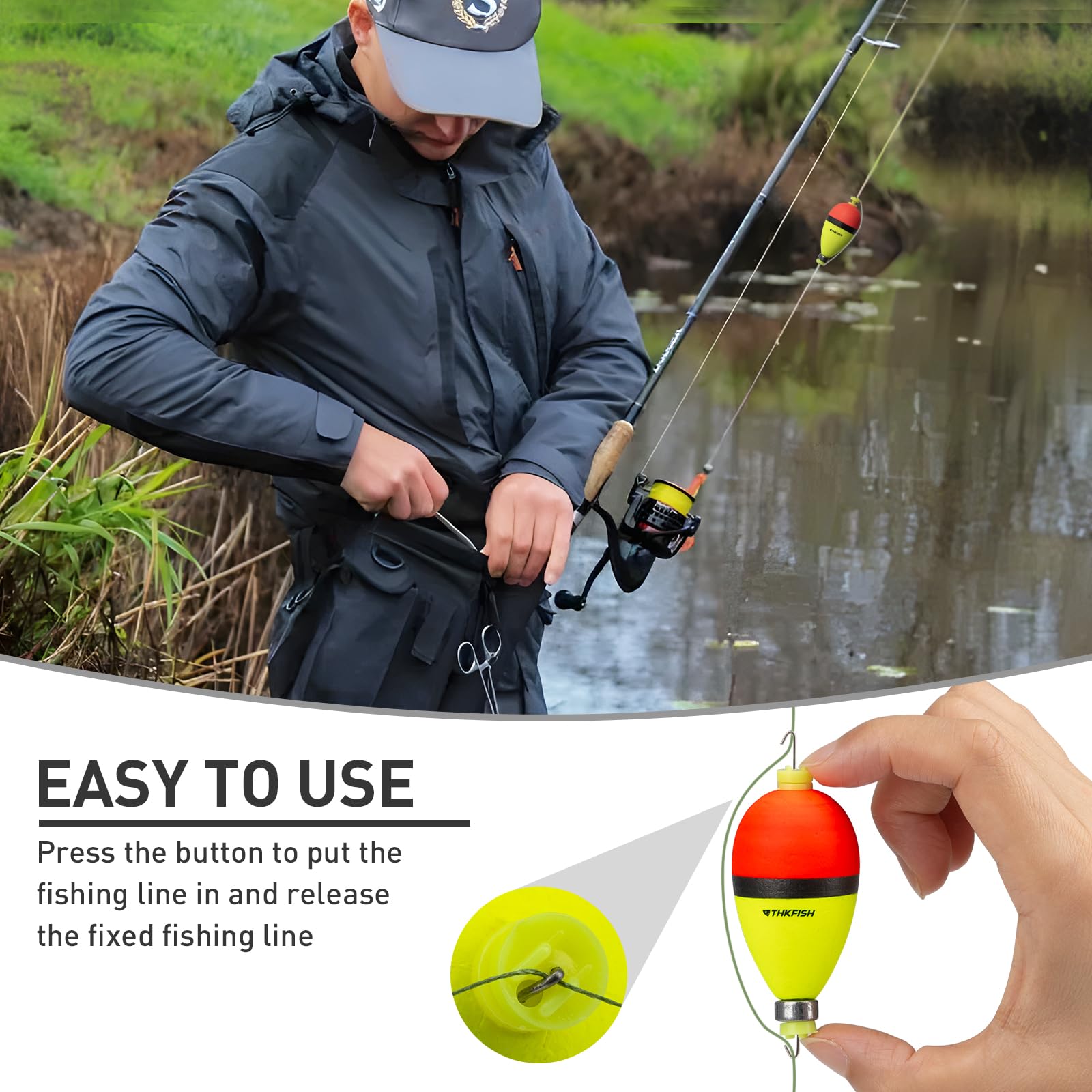 Snapklik.com : THKFISH Fishing Bobbers Floats,10 Packs Weighted Bobbers ...