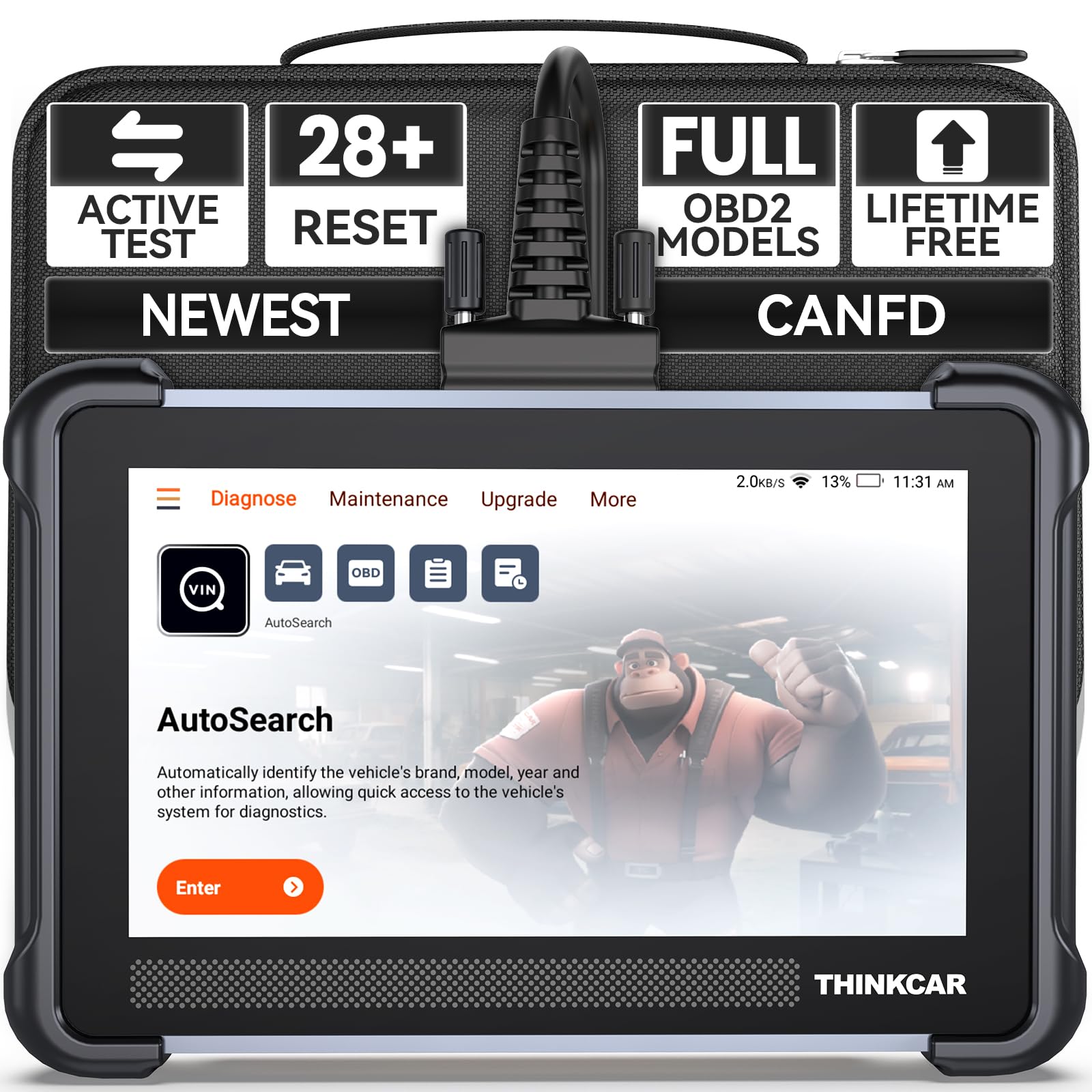 THINKCAR Bidirectional Scan Tool, Thinkscan 672 Full System OBD2 ...