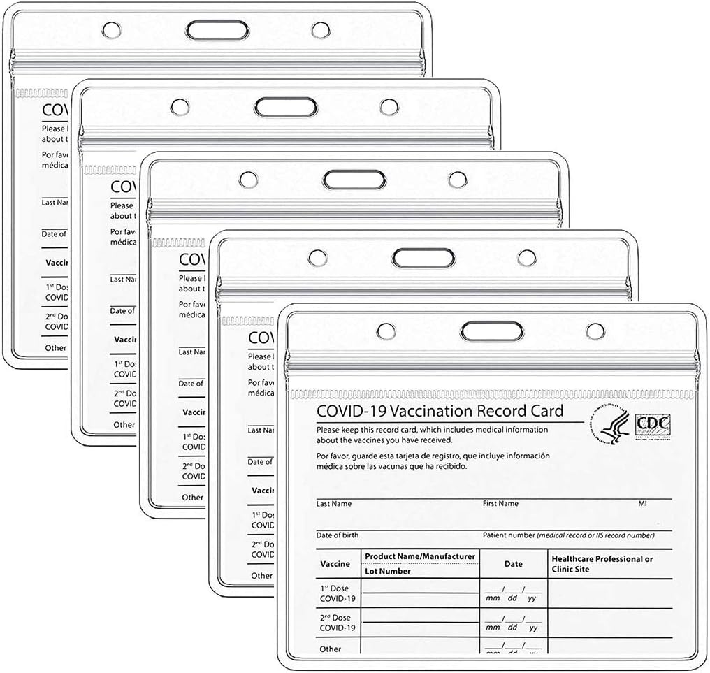 Amazon.com : HEYGOO 5 Pack CDC Vaccination Card Protector, 4x3in CDC ...