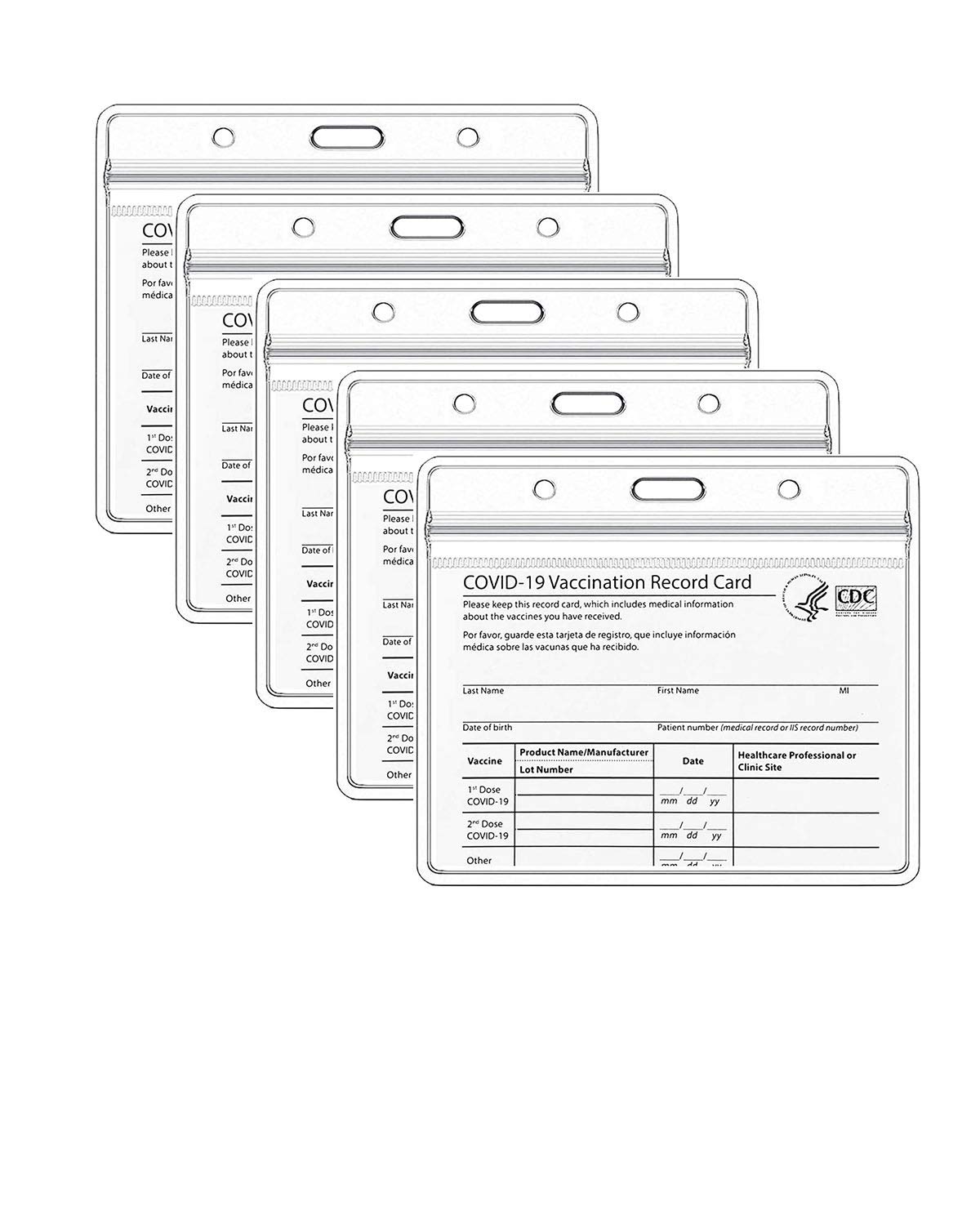 Heygoo 5 Pack Cdc Vaccination Card Protector 4x3in Cdc Vaccine ...