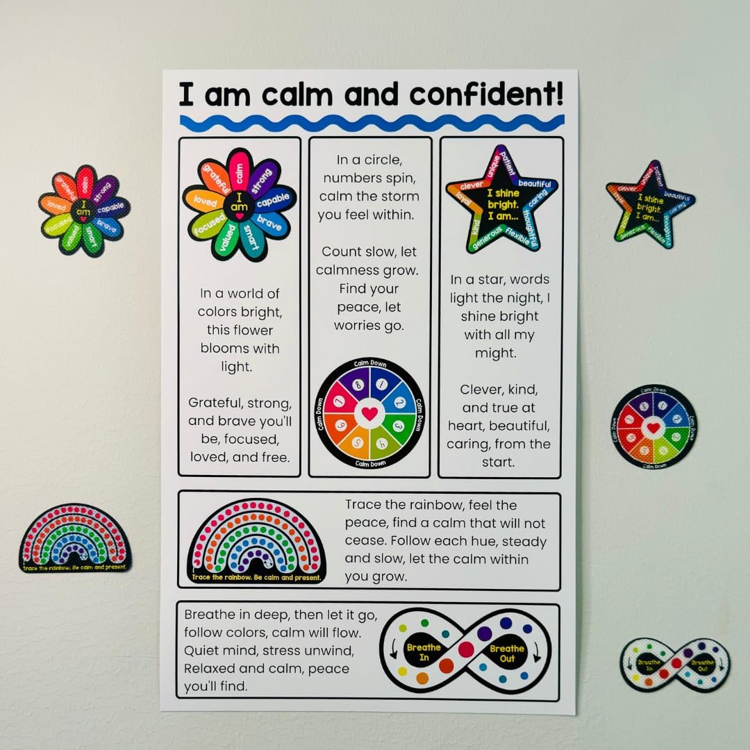 Calm Strips 120-Piece Anxiety Sensory Stickers Set - Textured Calming ...