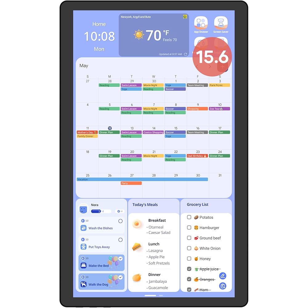 $11/mo - Finance Cozyla Mate Digital Calendar+ 2: 15.6 Inch Wall Touch ...