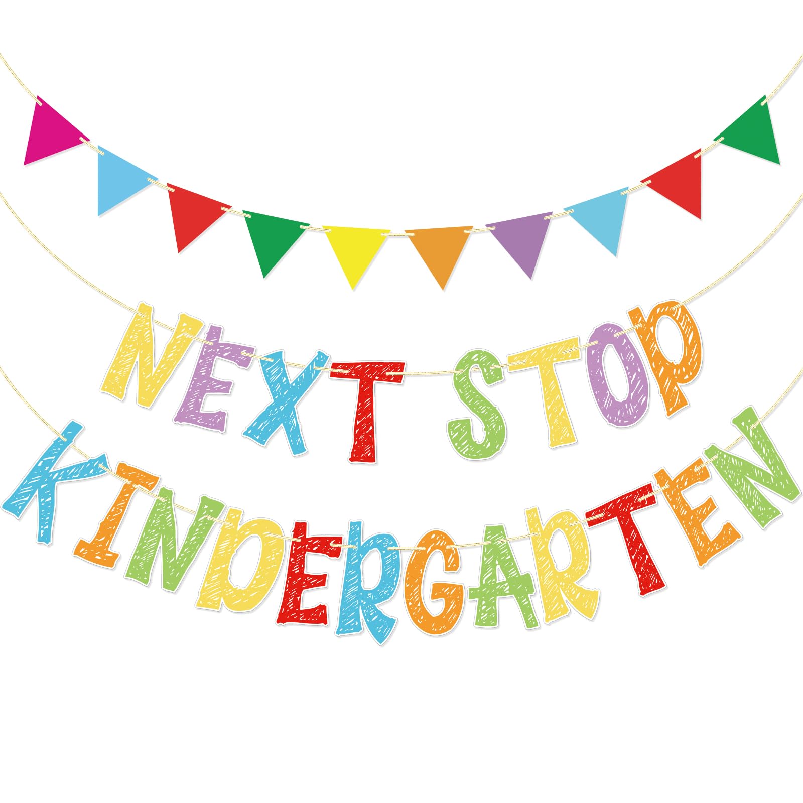 Amazon.com: Next Stop Kindergarten Banner, Preschool Graduation Banner ...