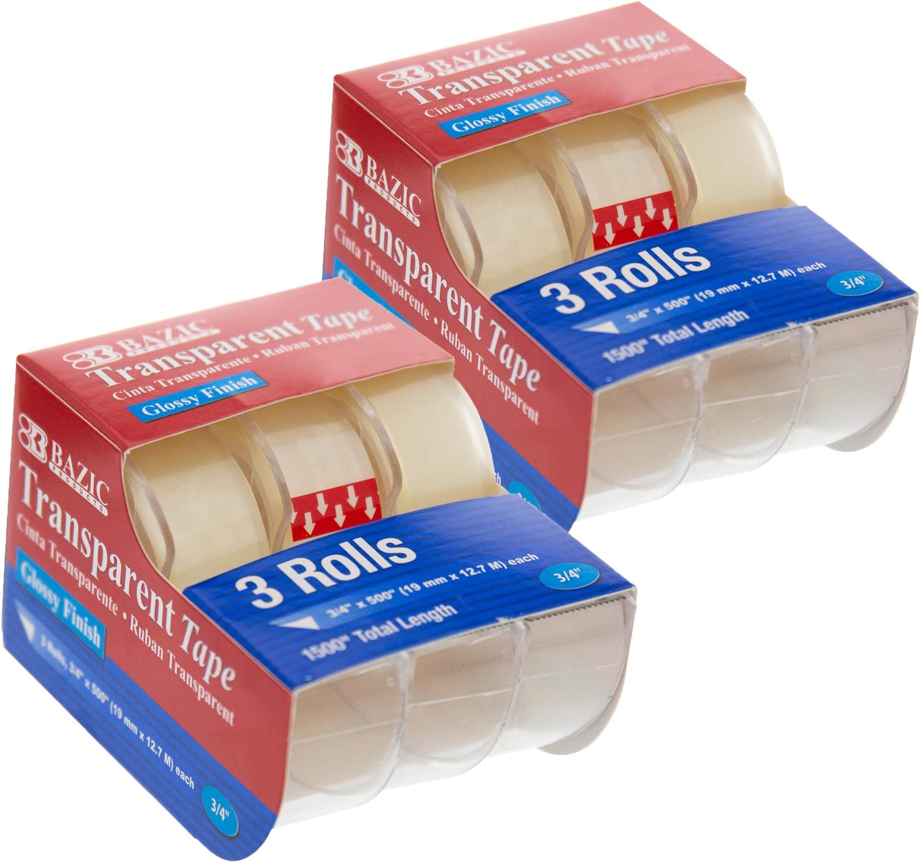 Amazon.com : BAZIC Invisible Tape w/Dispenser 3/4" X 500", Matte Finish ...