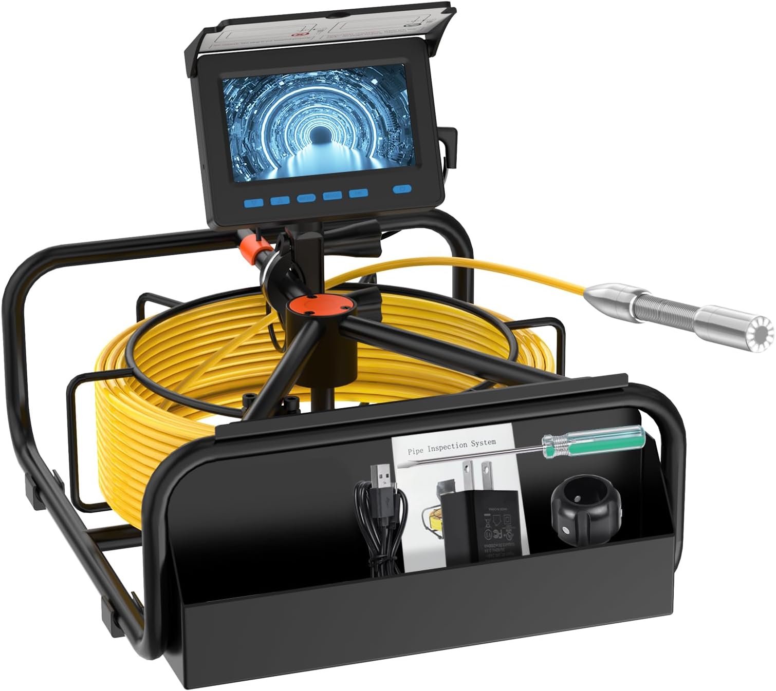 JQKJCAM Sewer Inspection Camera,17MM Industrial Endoscope with Light,4 ...