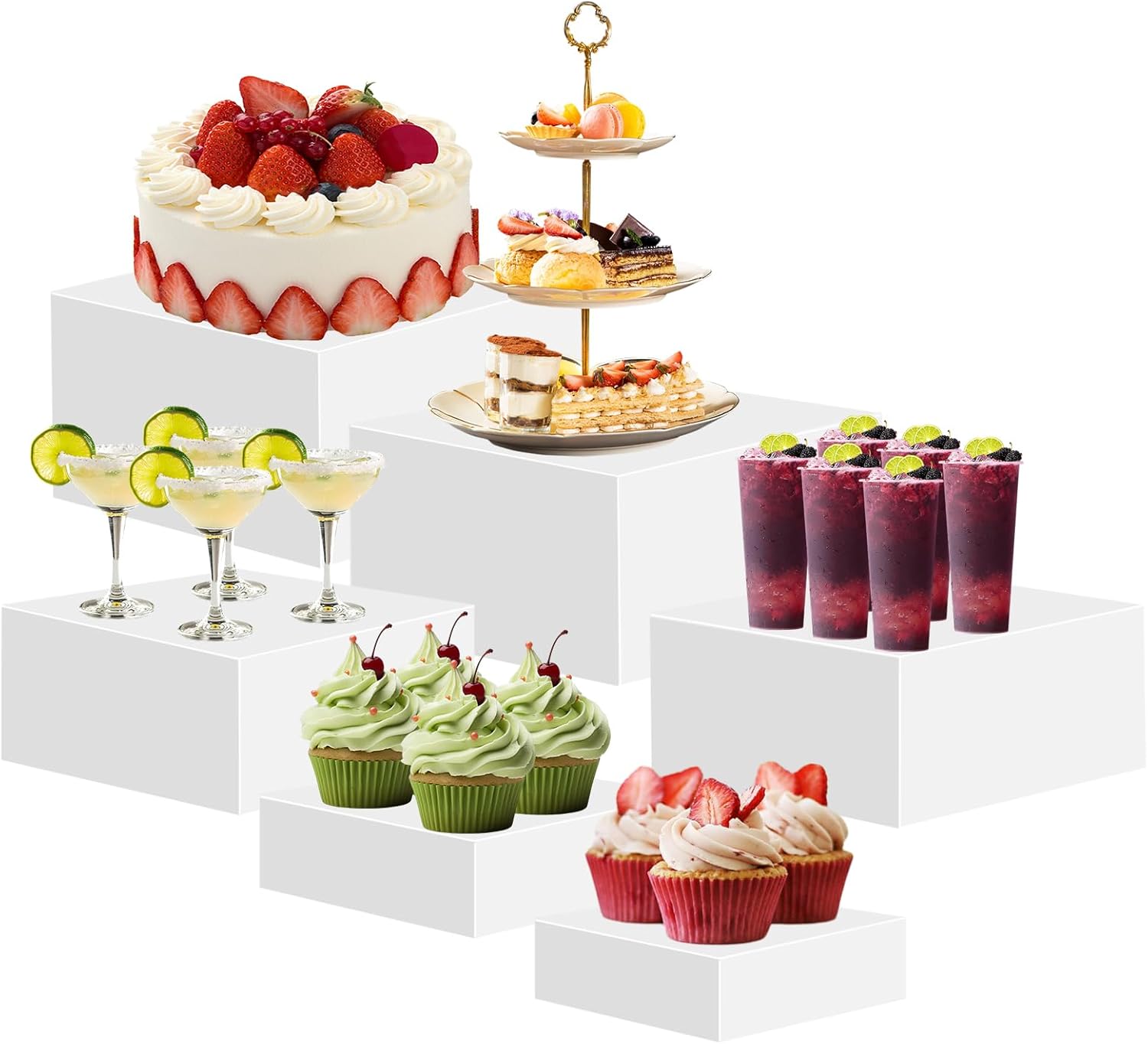 Amazon.com: 6PCS Buffet Risers, Food Risers for Buffet Table, Catering ...