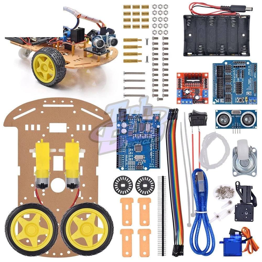Amazon.com: Ultrasonic Obstacle Avoidance L298N Motor Drive 2WD Smart ...