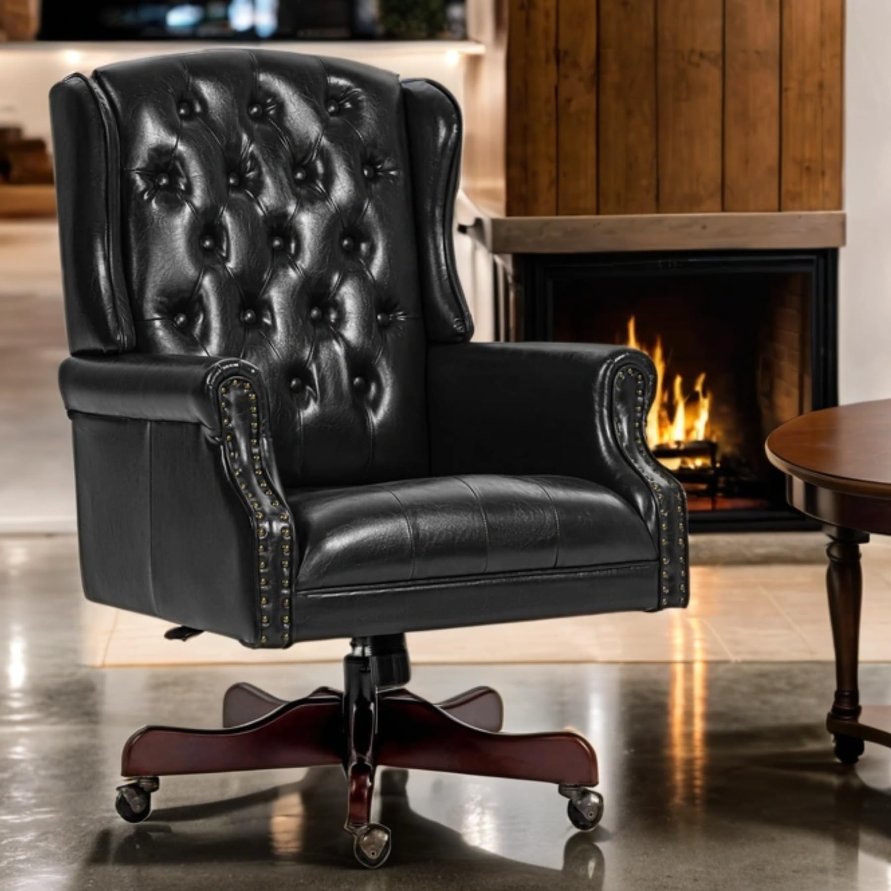 Amazon.com: ECOTOUGE Executive Office Chair, PU Leather Wingback Home ...